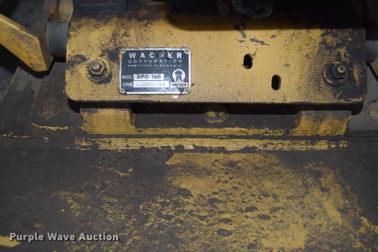 Wacker VPG-160 compactor in Wichita, KS | Item AQ9625 sold | Purple Wave