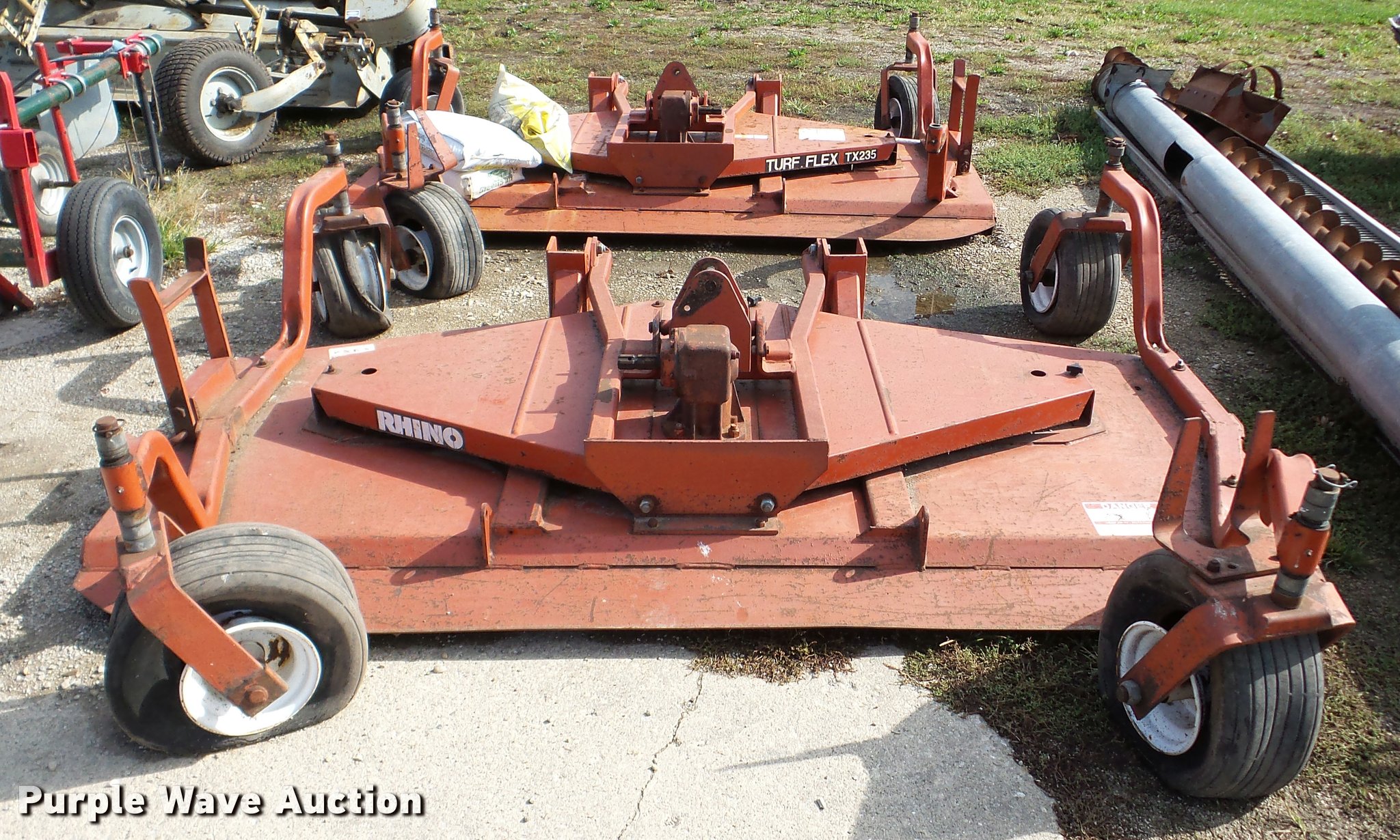(2) Rhino Turf Flex TX235 rotary mowers in Minooka, IL | Item DA8946 ...