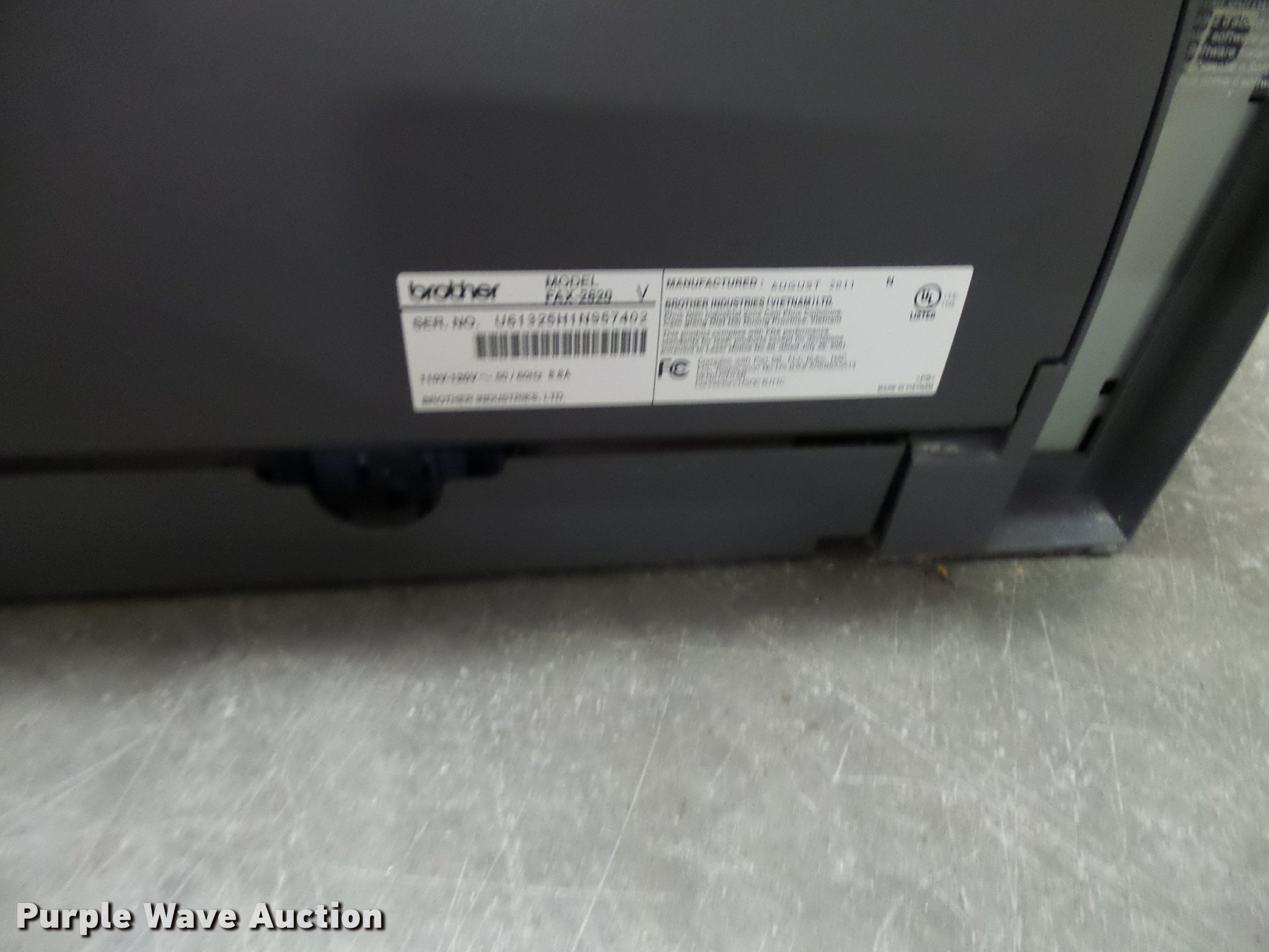 Brother IntelliFax 2820 fax machine in Derby, KS | Item DA9780 sold ...