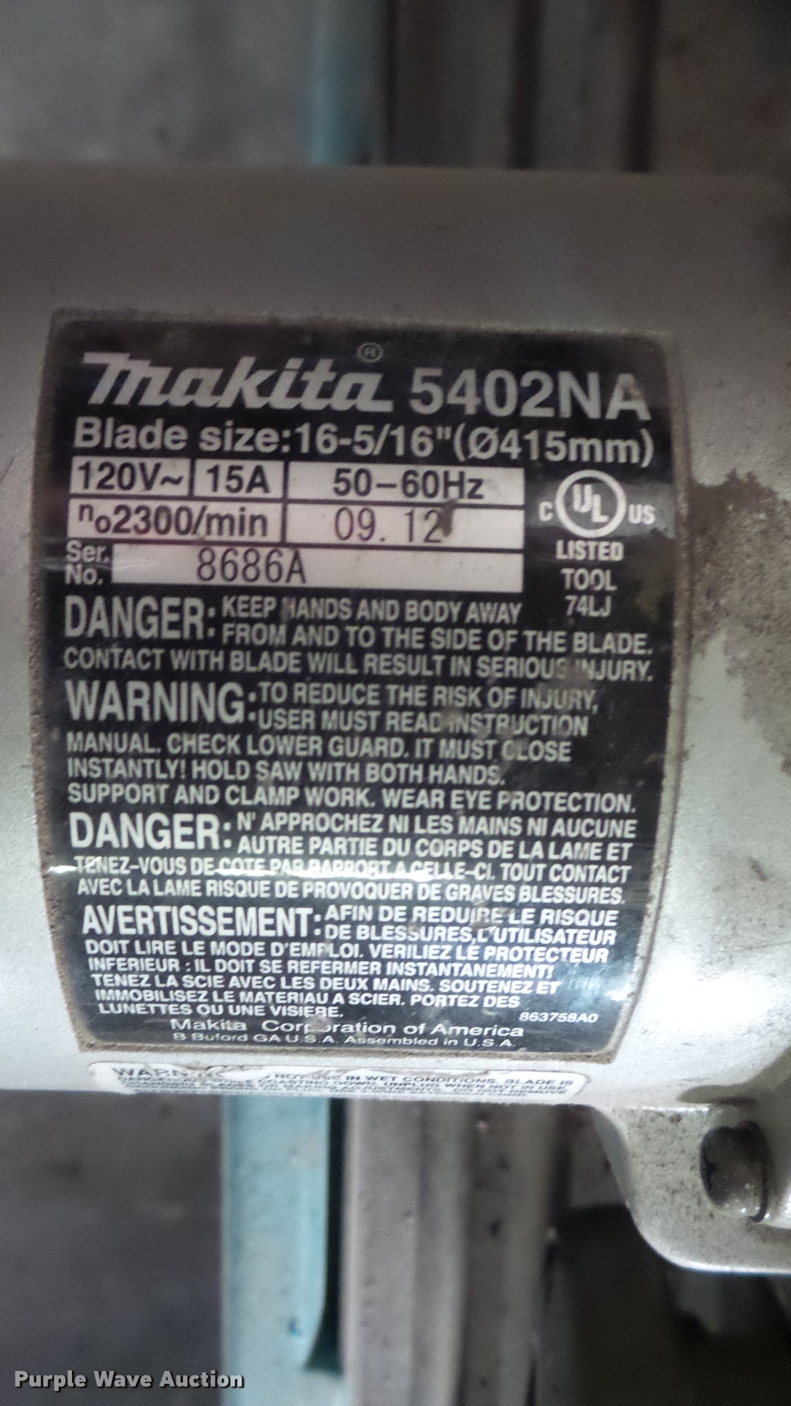 Makita 5402NA circular saw in Wichita, KS | Item DG9139 sold | Purple Wave