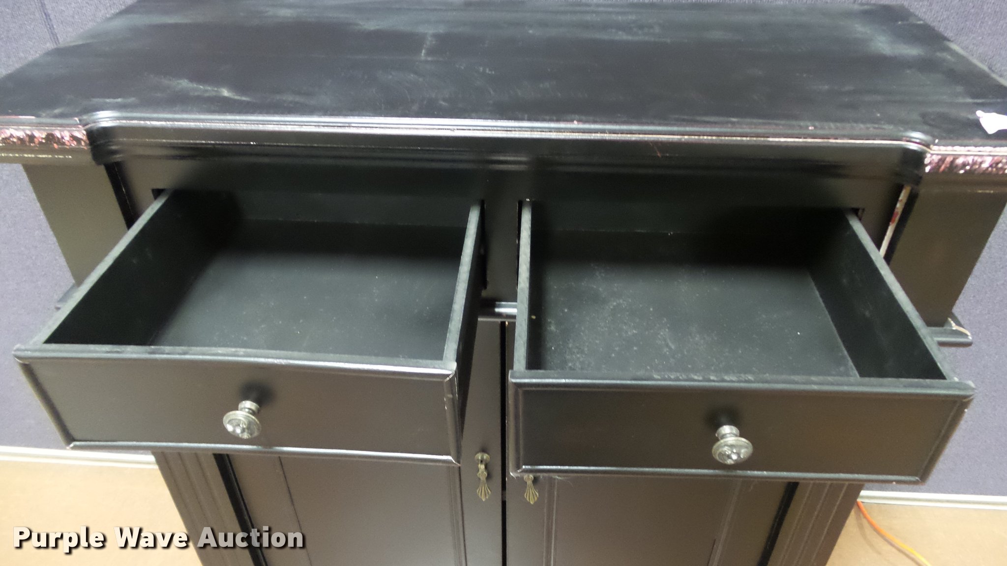 Wood storage cabinet in Manhattan, KS | Item BU9229 sold | Purple Wave