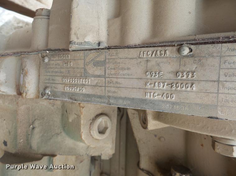 Cummins NTC-400 six cylinder turbo diesel engine in Westphalia, KS ...