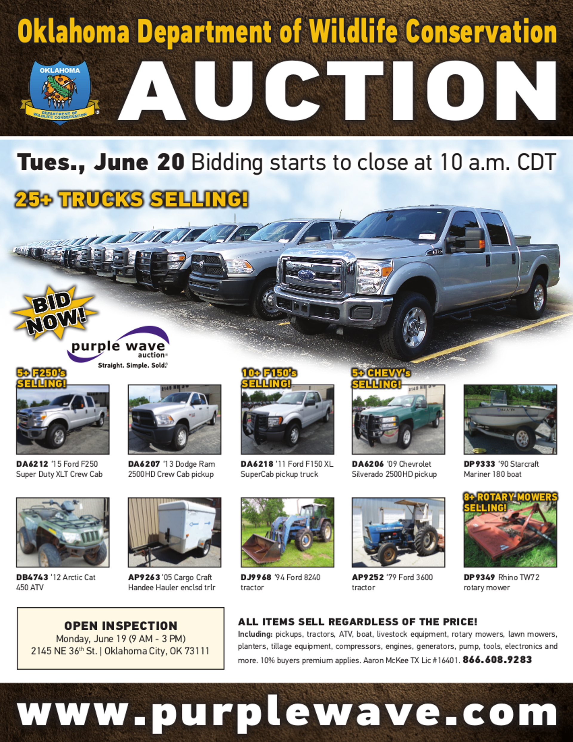 SOLD! Oklahoma Department of Wildlife Conservation Auction | Items Sold ...