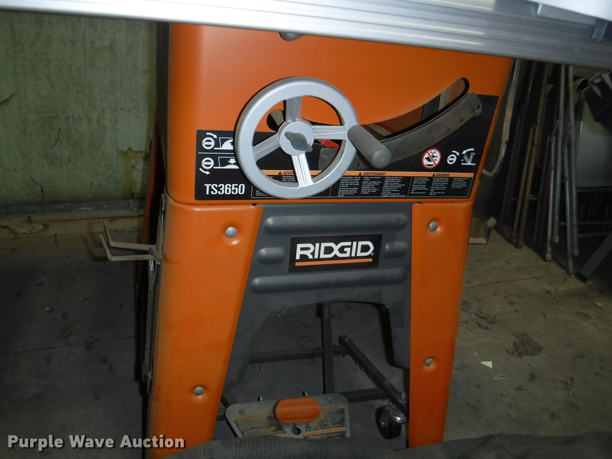 Ridgid cast iron table saw in Manhattan, KS | Item CA9688 sold | Purple ...