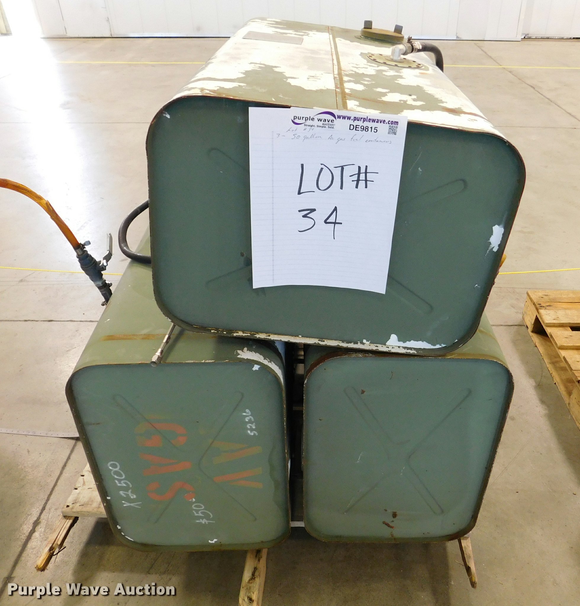 (3) 50 gallon aviation gas fuel containers in Salina, KS | Item DE9815 ...