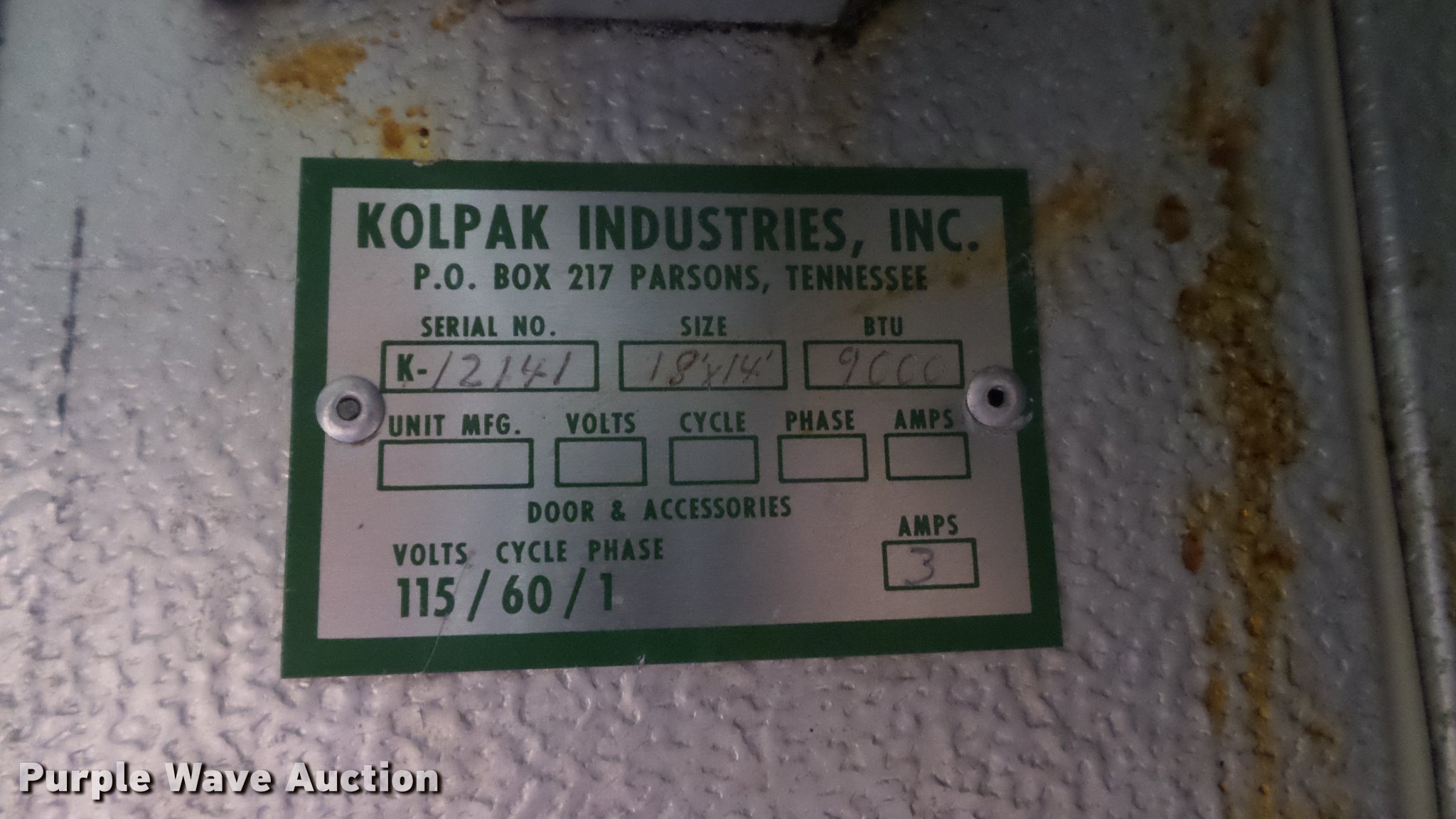 Kolpak walk-in cooler in Adel, IA | Item DT9143 sold | Purple Wave