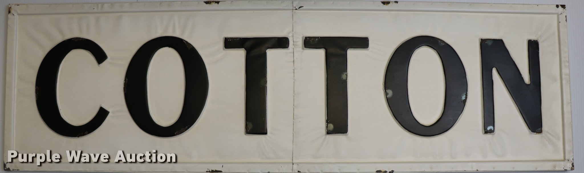 'Cotton' metal sign in Lubbock, TX | Item G1306 sold | Purple Wave