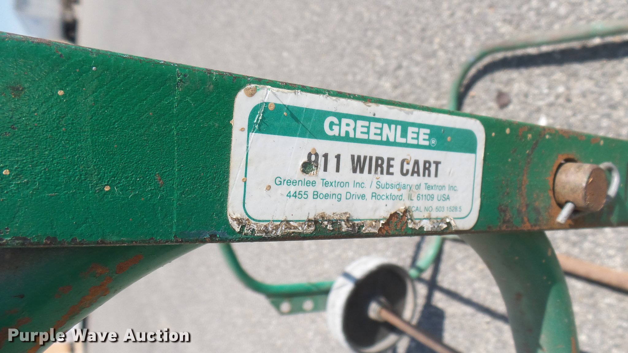 Greenlee wire cart in Wichita, KS | Item EB9120 sold | Purple Wave