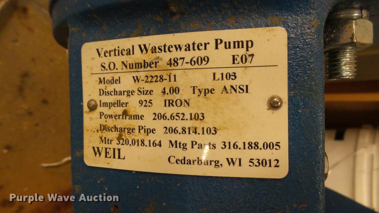 Weil vertical wastewater pump in Wichita, KS | Item DW9013 sold ...