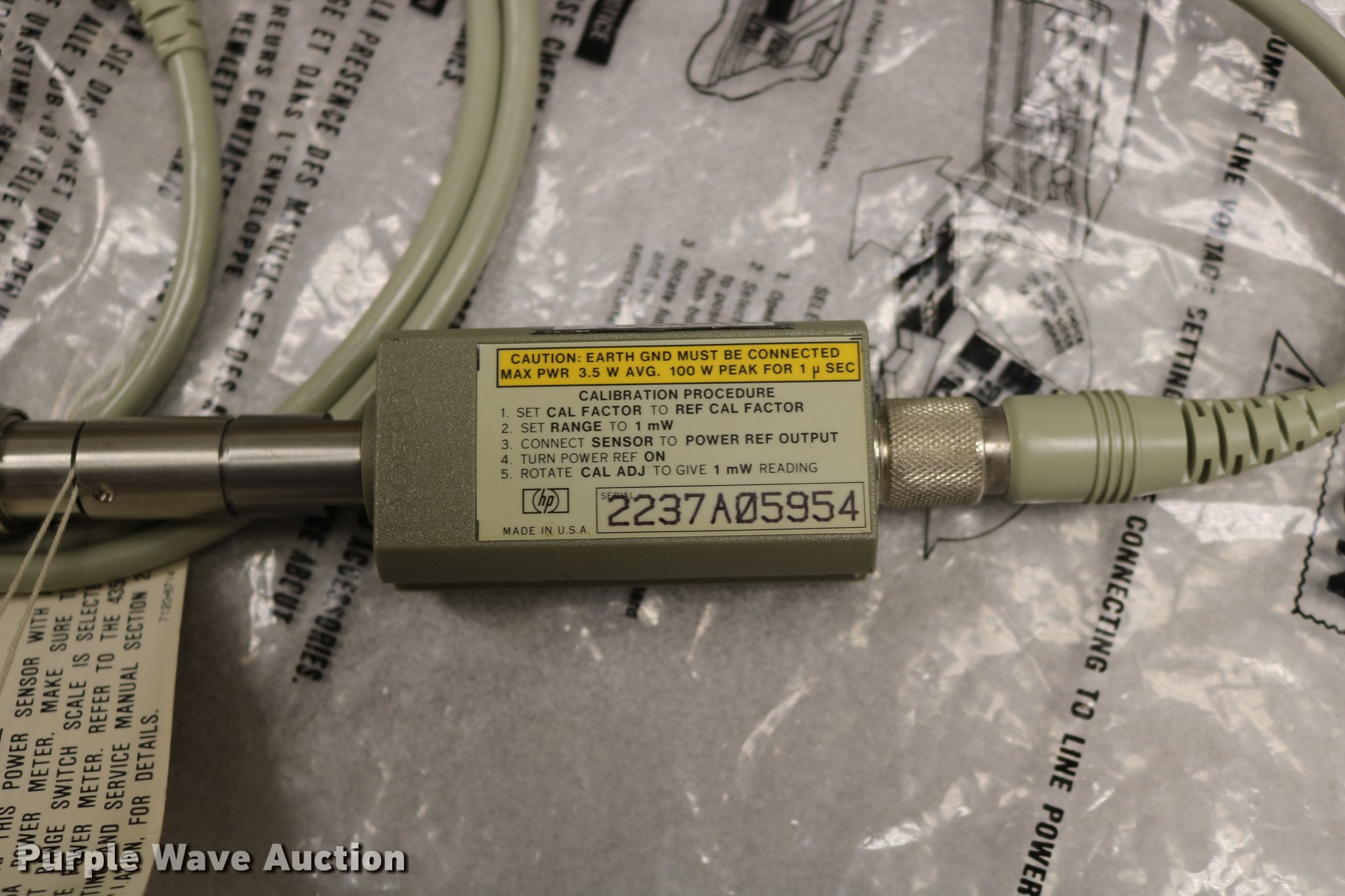 (4) HP 8481H power sensor in Salina, KS | Item DW9912 sold | Purple Wave