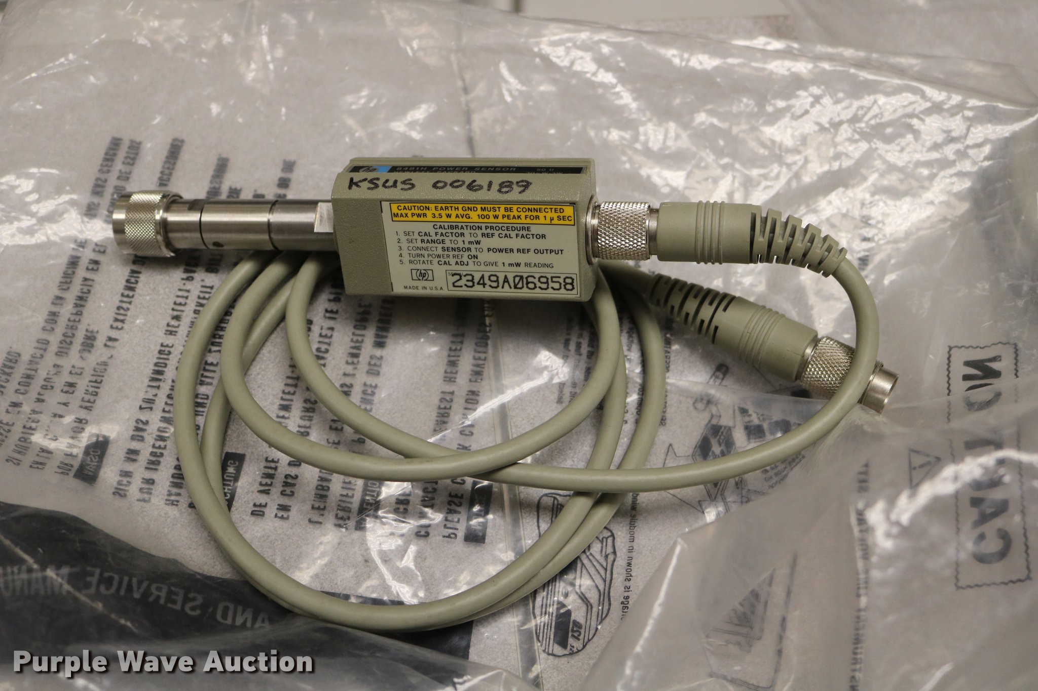 (4) HP 8481H power sensor in Salina, KS | Item DW9912 sold | Purple Wave