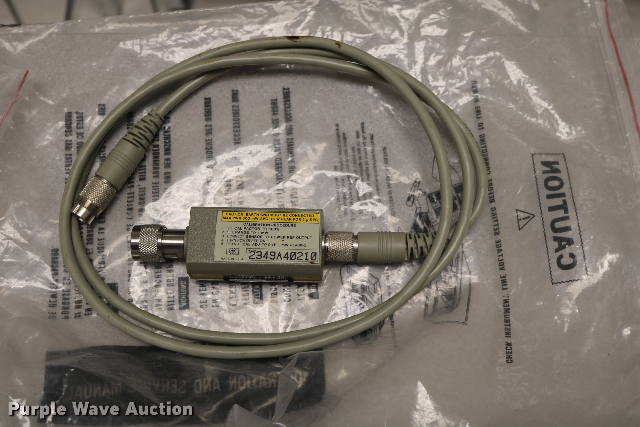 (4) HP 8481H power sensor in Salina, KS | Item DW9912 sold | Purple Wave