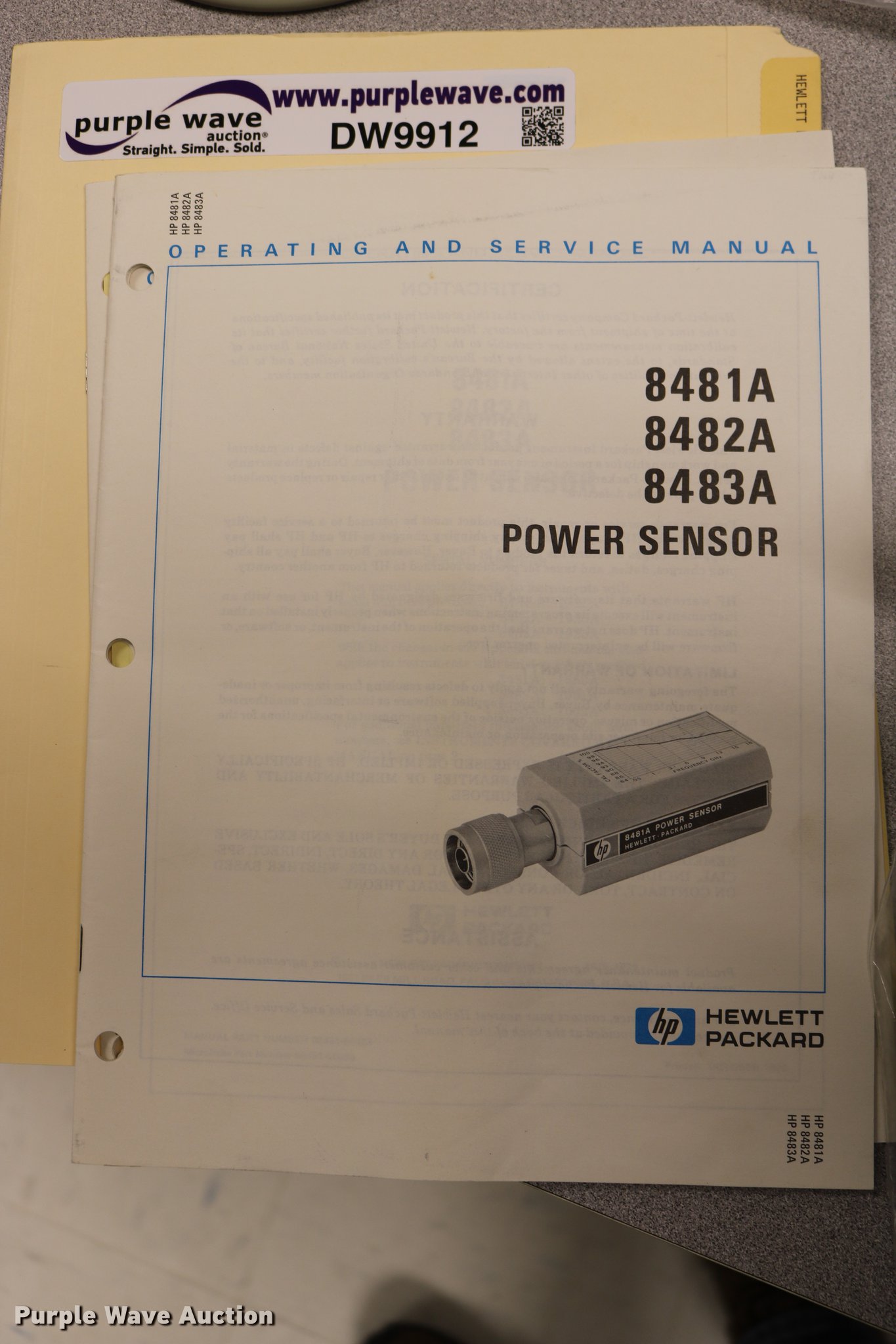 (4) HP 8481H power sensor in Salina, KS | Item DW9912 sold | Purple Wave