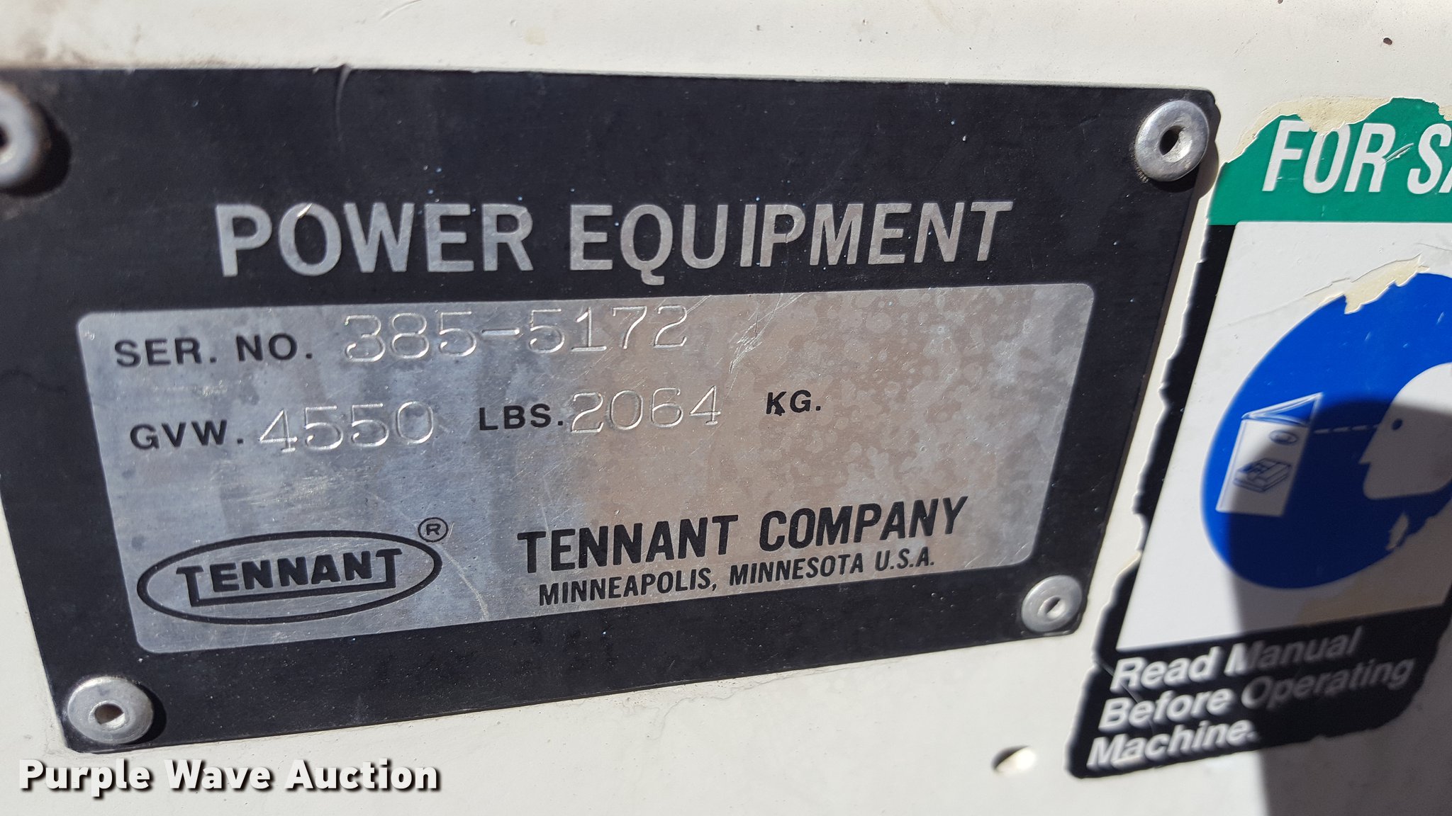 Tennant 385 sweeper in Wolfforth, TX | Item BJ9878 sold | Purple Wave