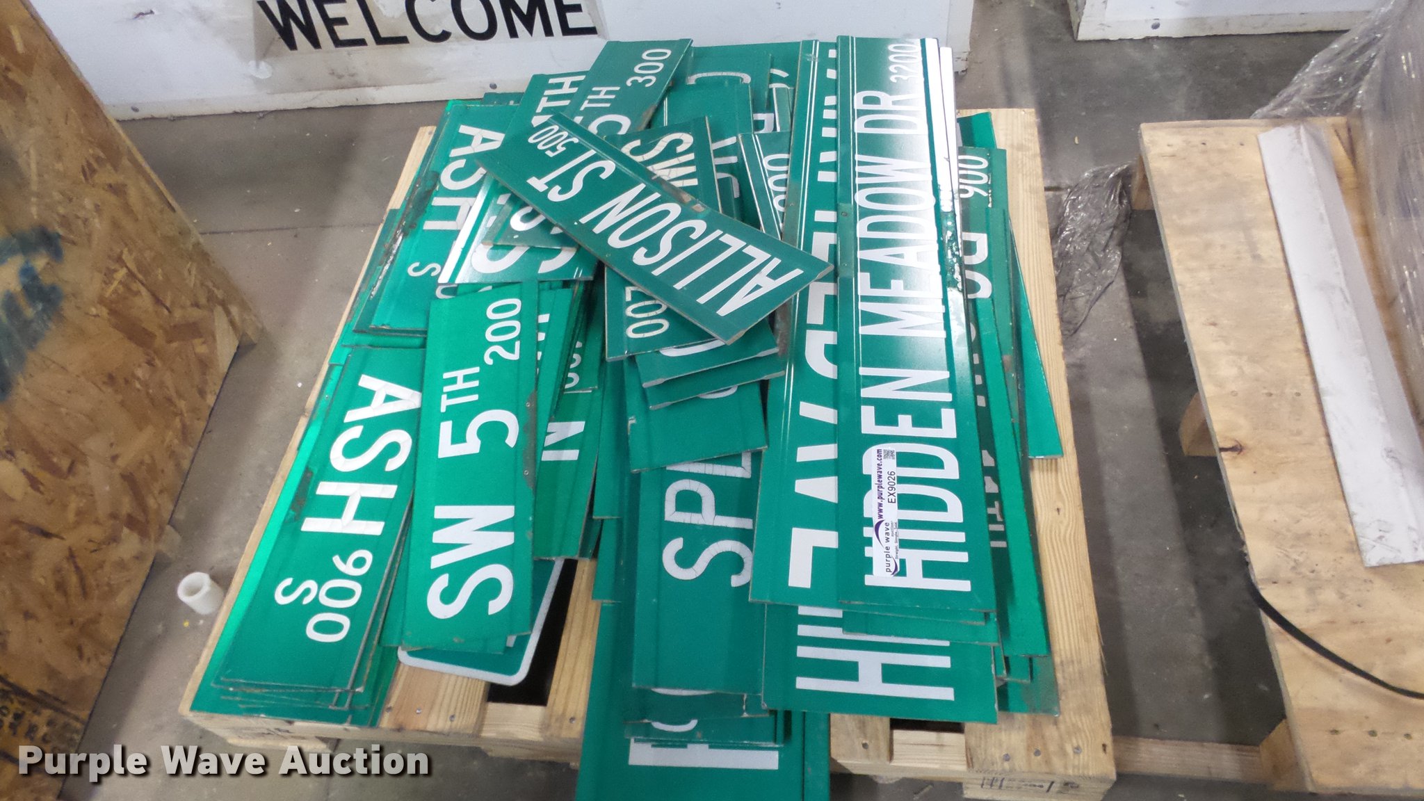 Approximately 40 street signs in Newton, KS | Item EX9026 sold | Purple ...