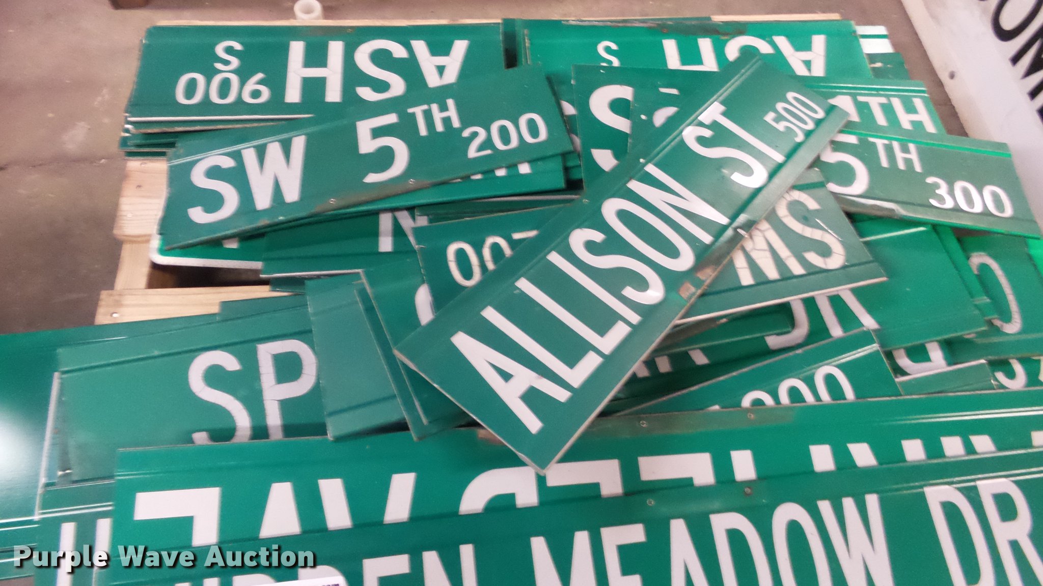 Approximately 40 street signs in Newton, KS | Item EX9026 sold | Purple ...