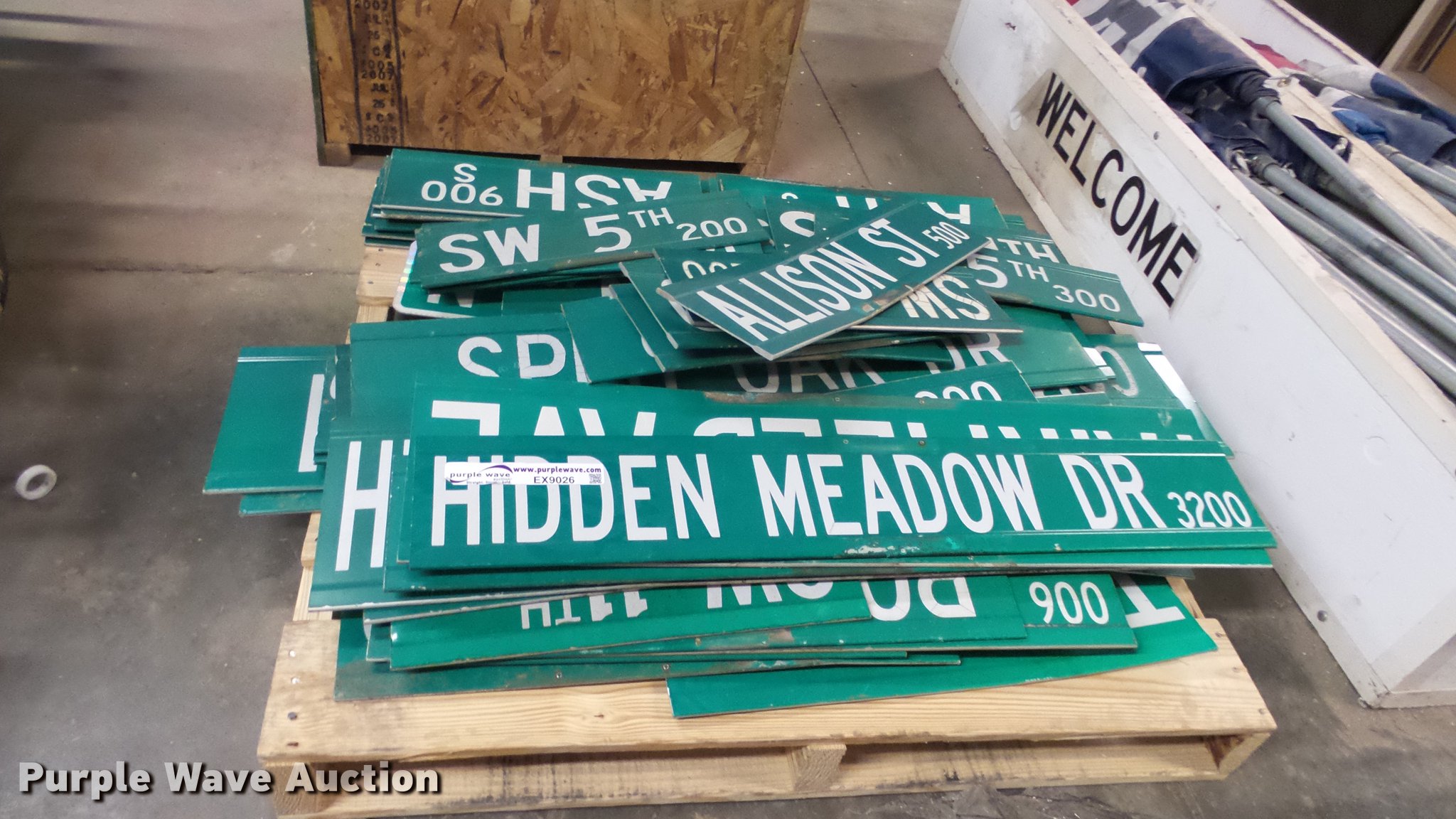 Approximately 40 street signs in Newton, KS | Item EX9026 sold | Purple ...