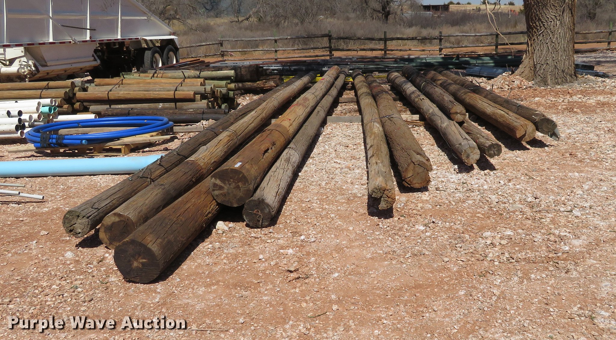 (5) bundles utility poles in Freedom, OK | Item DI9957 sold | Purple Wave