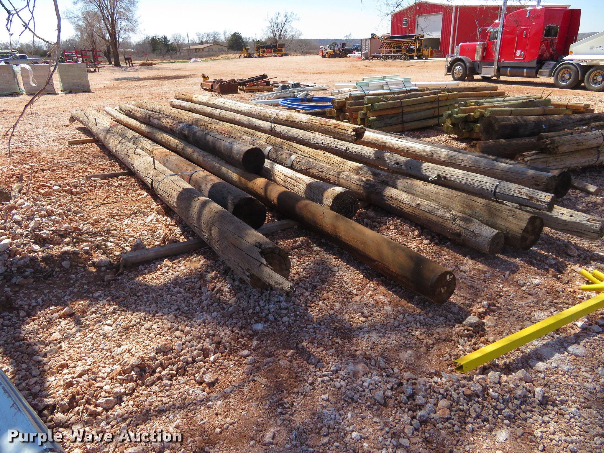 (5) bundles utility poles in Freedom, OK | Item DI9957 sold | Purple Wave
