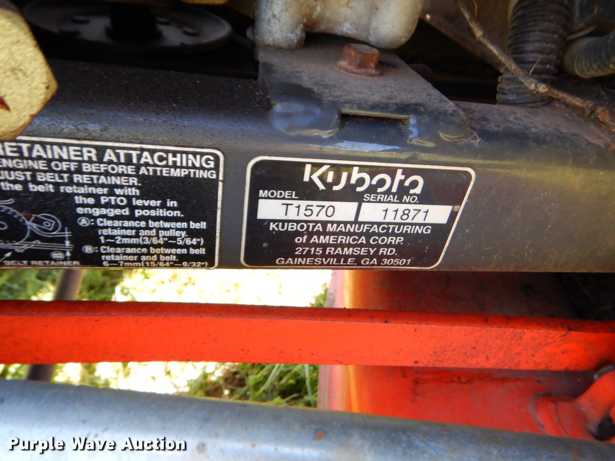 Kubota T1570 lawn mower in Ada, OK | Item EI9091 sold | Purple Wave