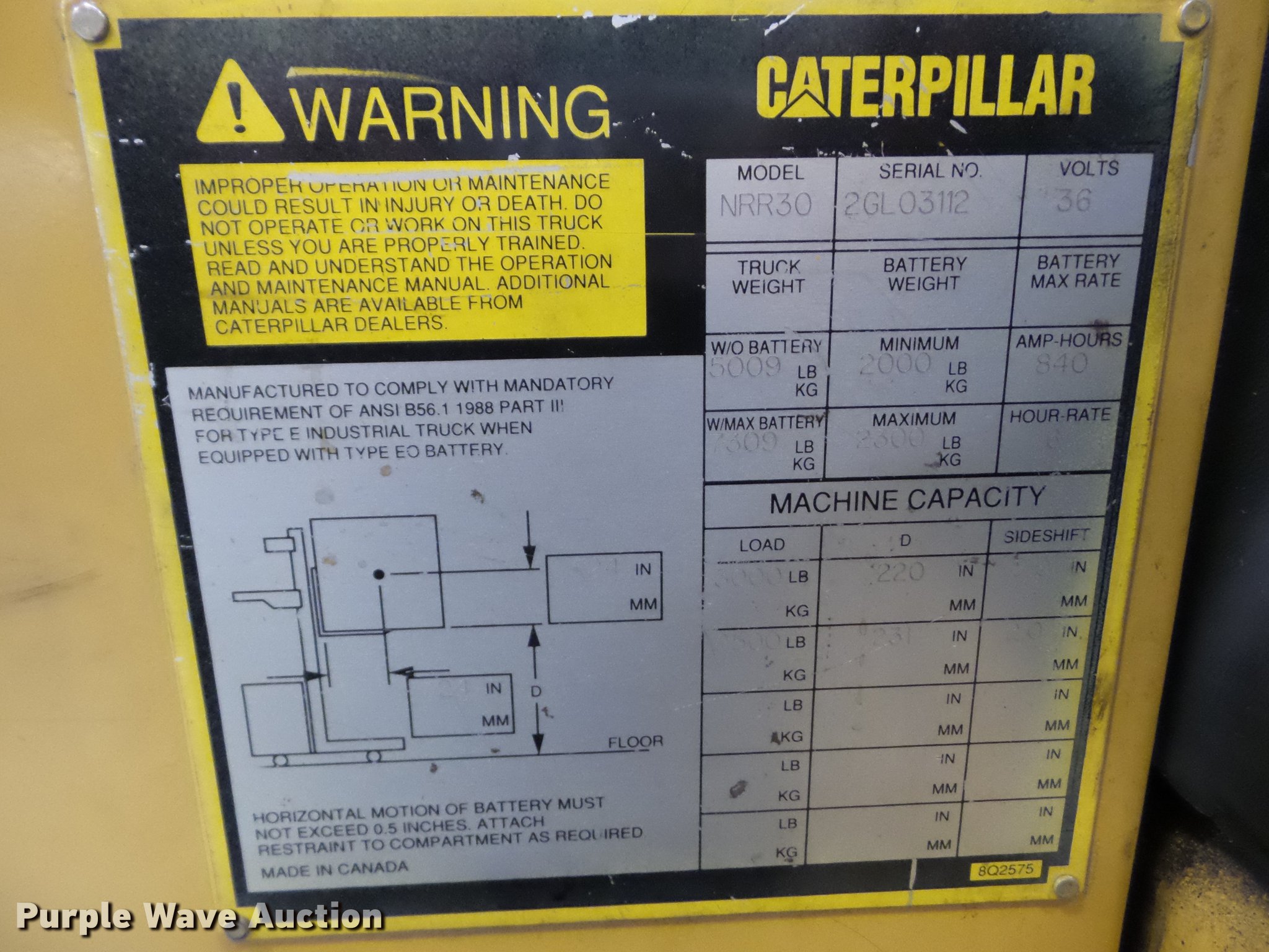 Caterpillar NRR30 narrow isle forklift in Bartlesville, OK | Item ...