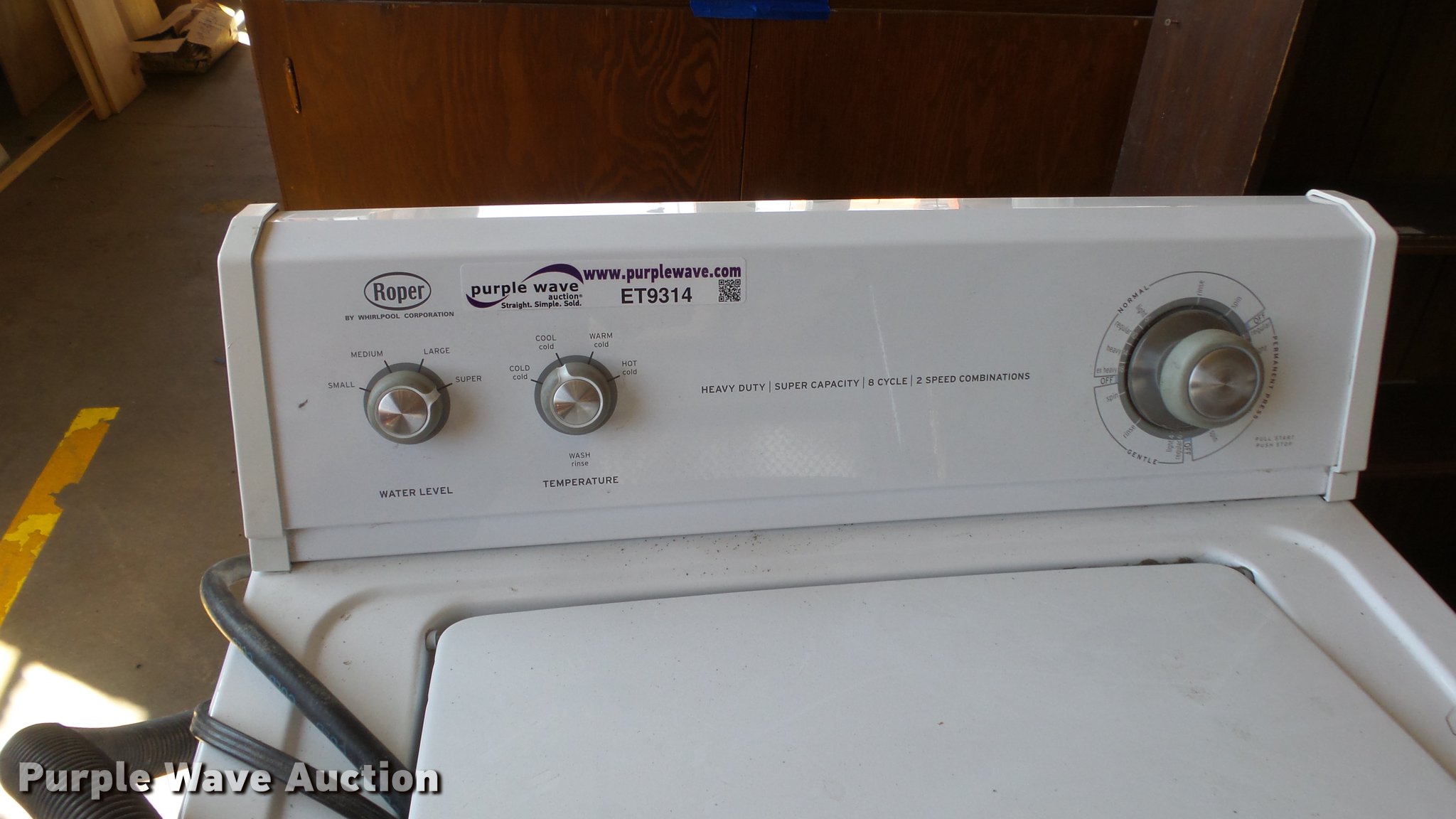 Roper washing machine in Hutchinson, KS | Item ET9314 sold | Purple Wave