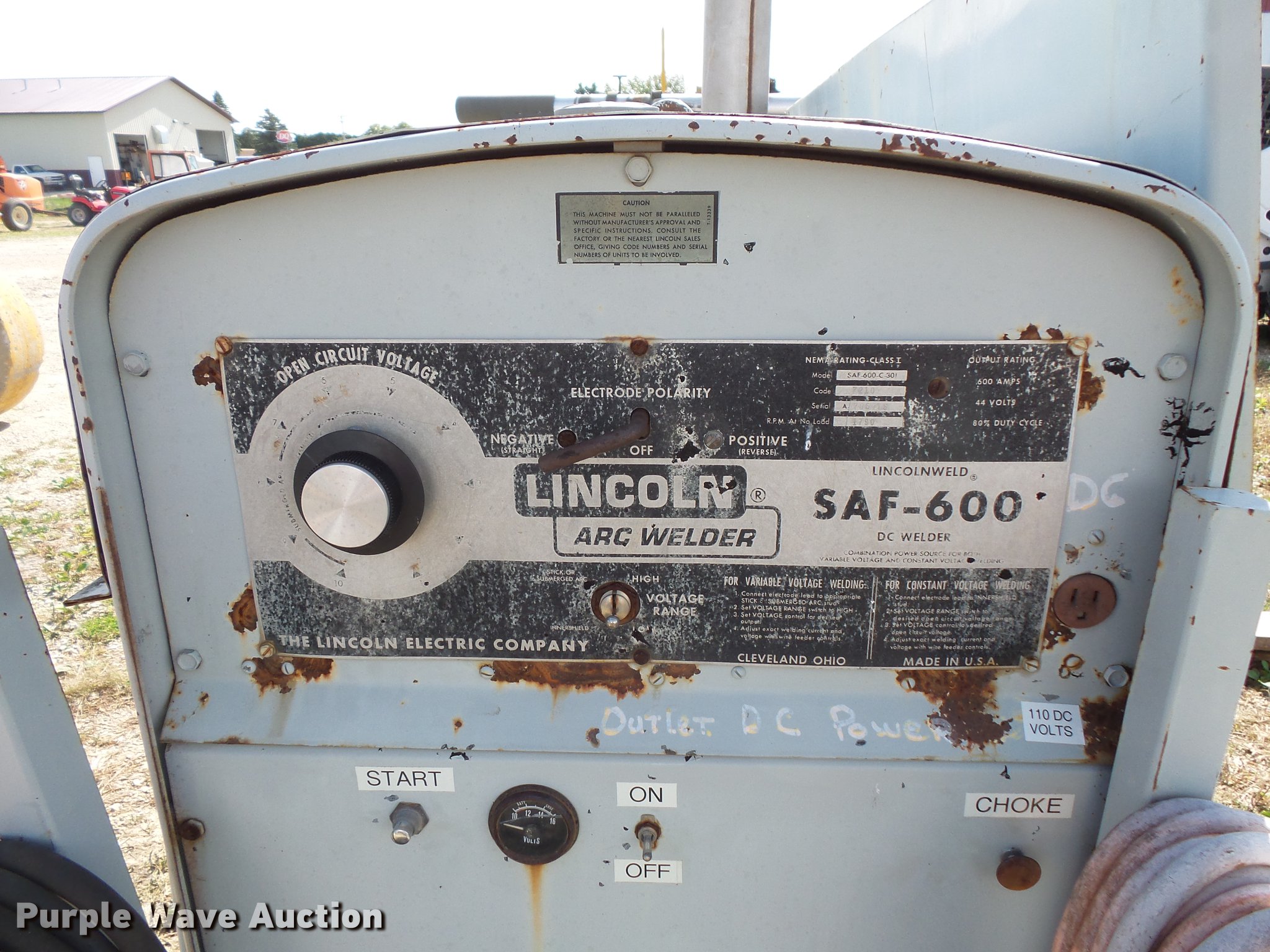 Lincoln SAF-600-C-301 welder in Plainview, MN | Item FT9945 sold ...