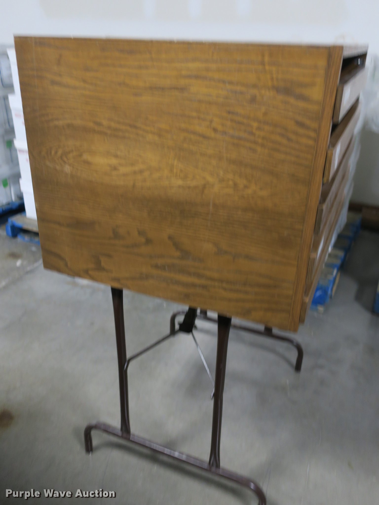 Five drawer wood map cabinet in Rogers, AR | Item EO9418 sold | Purple Wave
