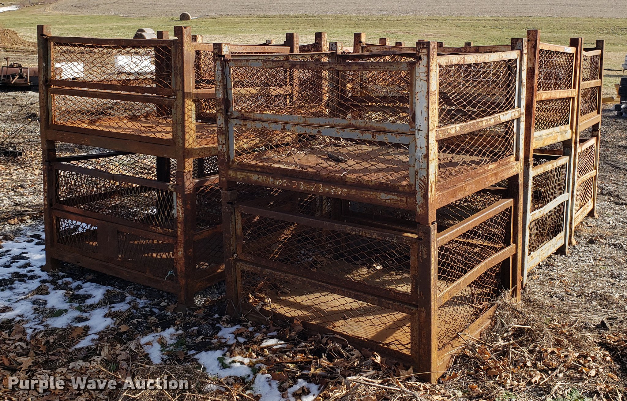 (12) steel crates in Agency, MO | Item AV9401 sold | Purple Wave