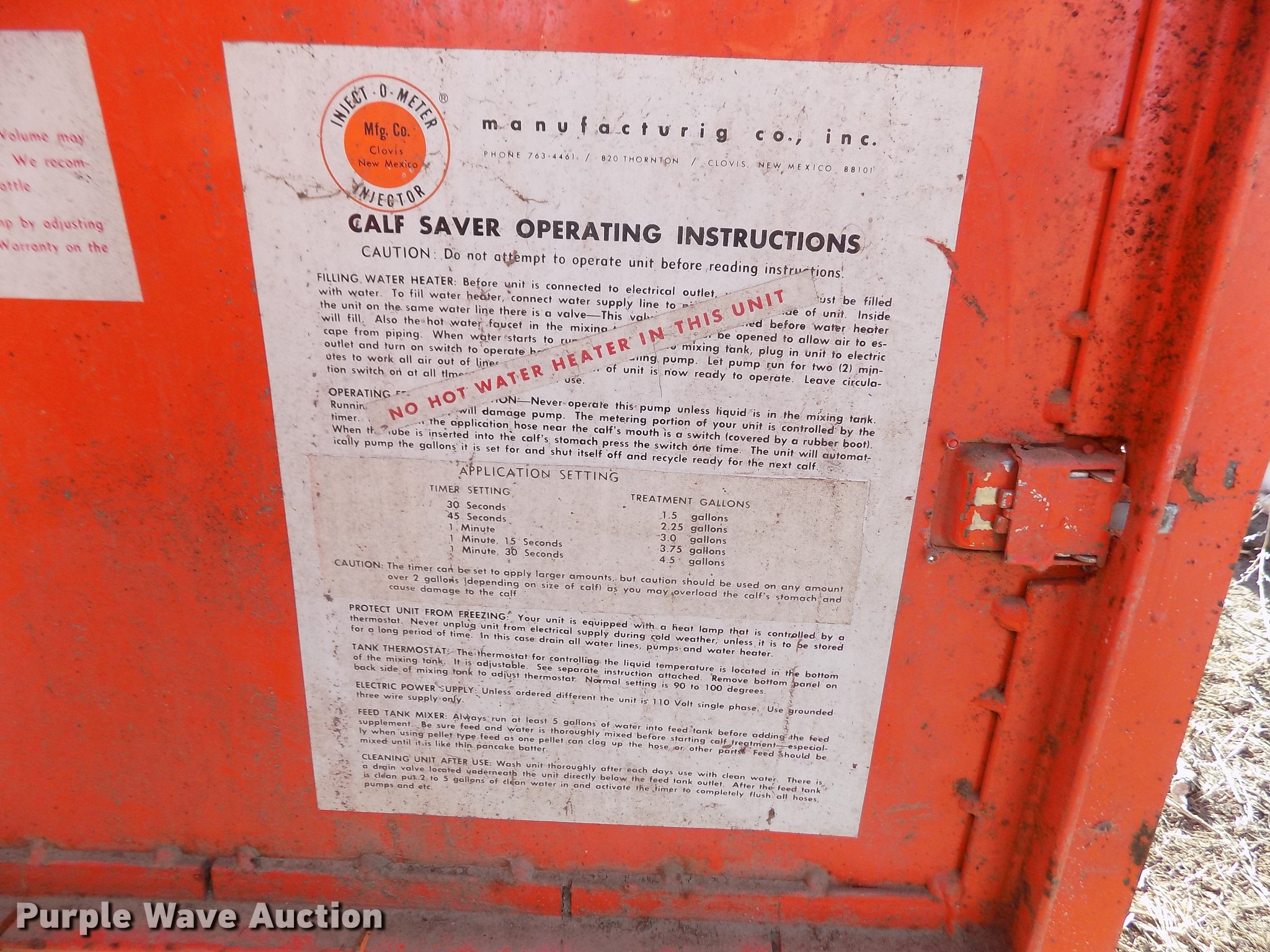 Calf Saver inject-o-meter in Sublette, KS | Item DB9026 sold | Purple Wave