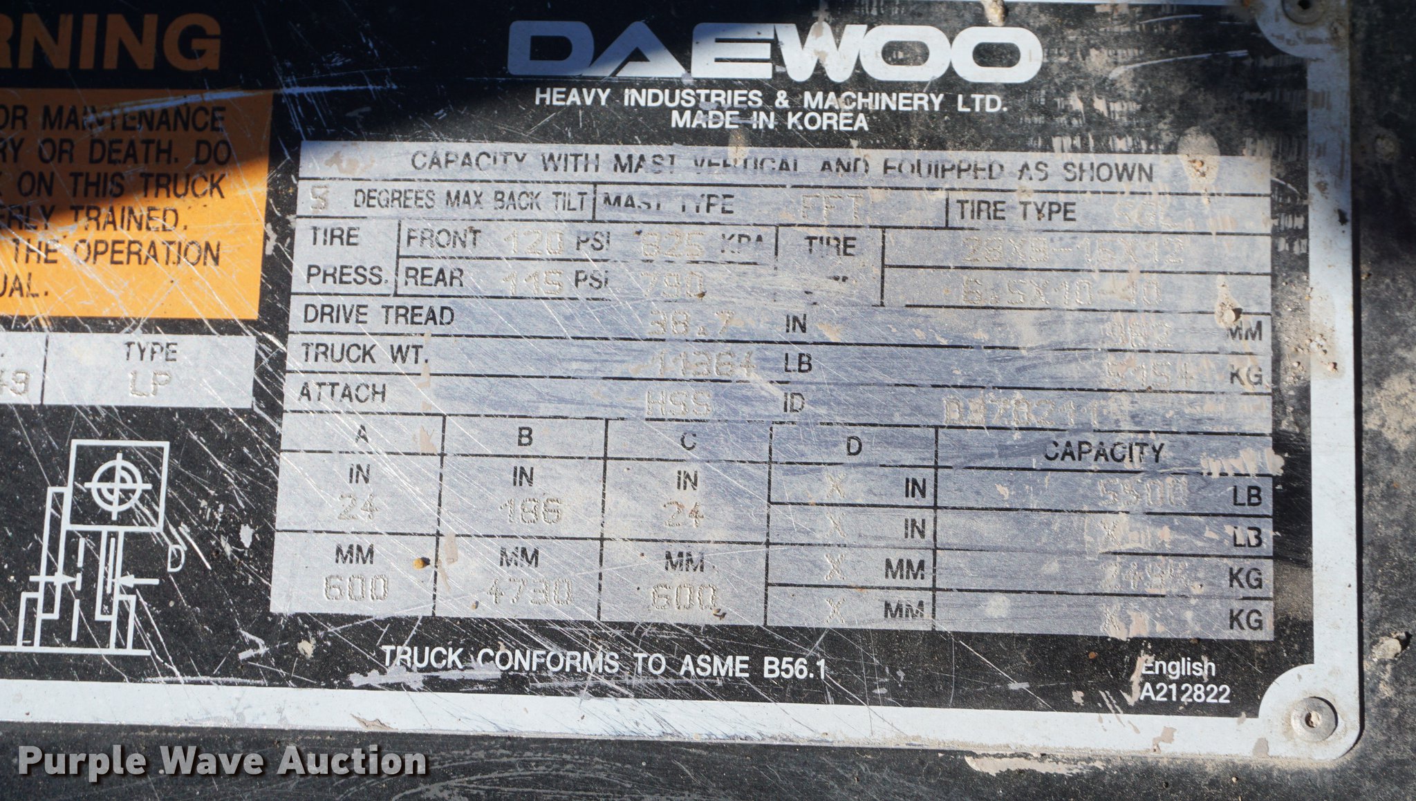 2003 Daewoo G32E forklift in Olathe, KS | Item DE3367 sold | Purple Wave
