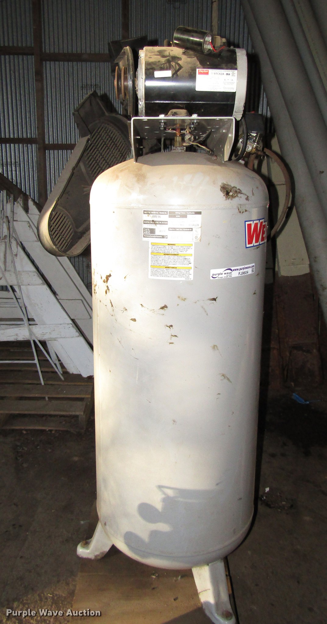 Westward 4ME96 air compressor tank and motor in Milford, KS | Item ...