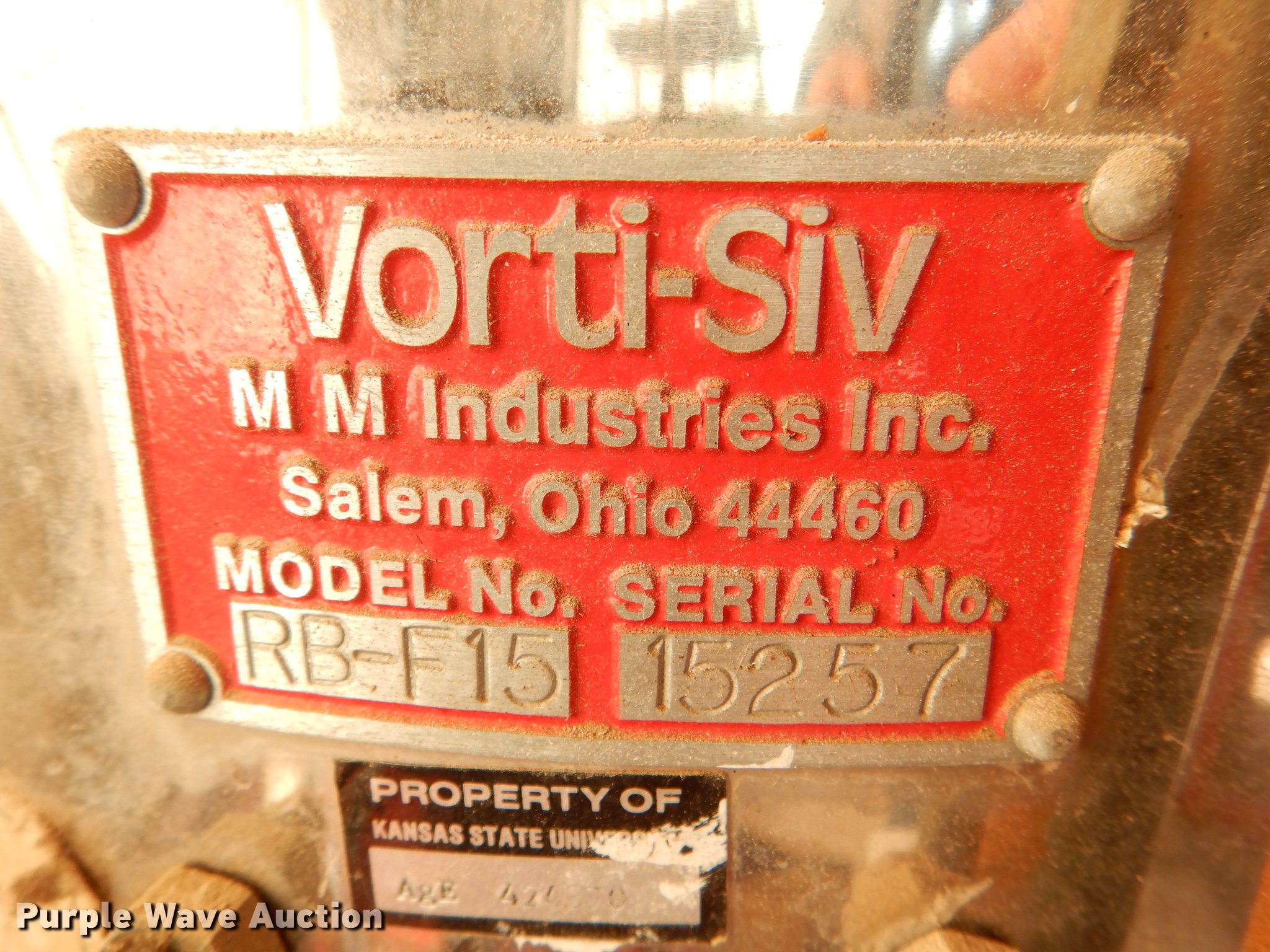 Vorti-Siv sieve in Manhattan, KS | Item EA9221 sold | Purple Wave