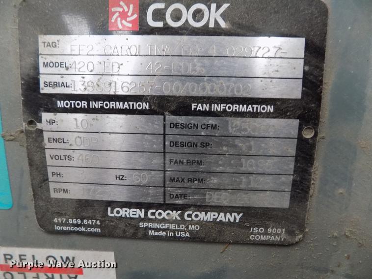 (2) Cook 420ED exhaust fans in Salina, KS | Item FH9173 sold | Purple Wave