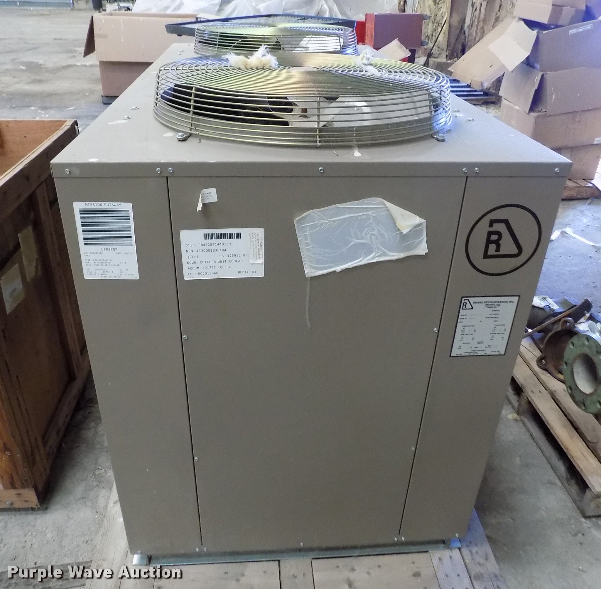 Drake Refrigeration PAC120D2-T4-2 chiller in Salina, KS | Item FH9187 ...