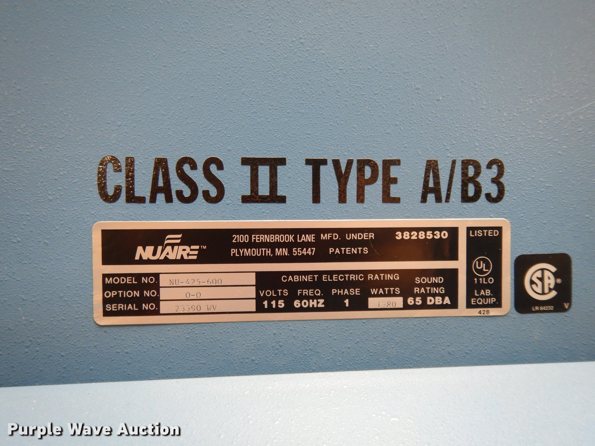 Nuaire biological safety cabinet in Edmond, OK | Item FG9013 sold ...