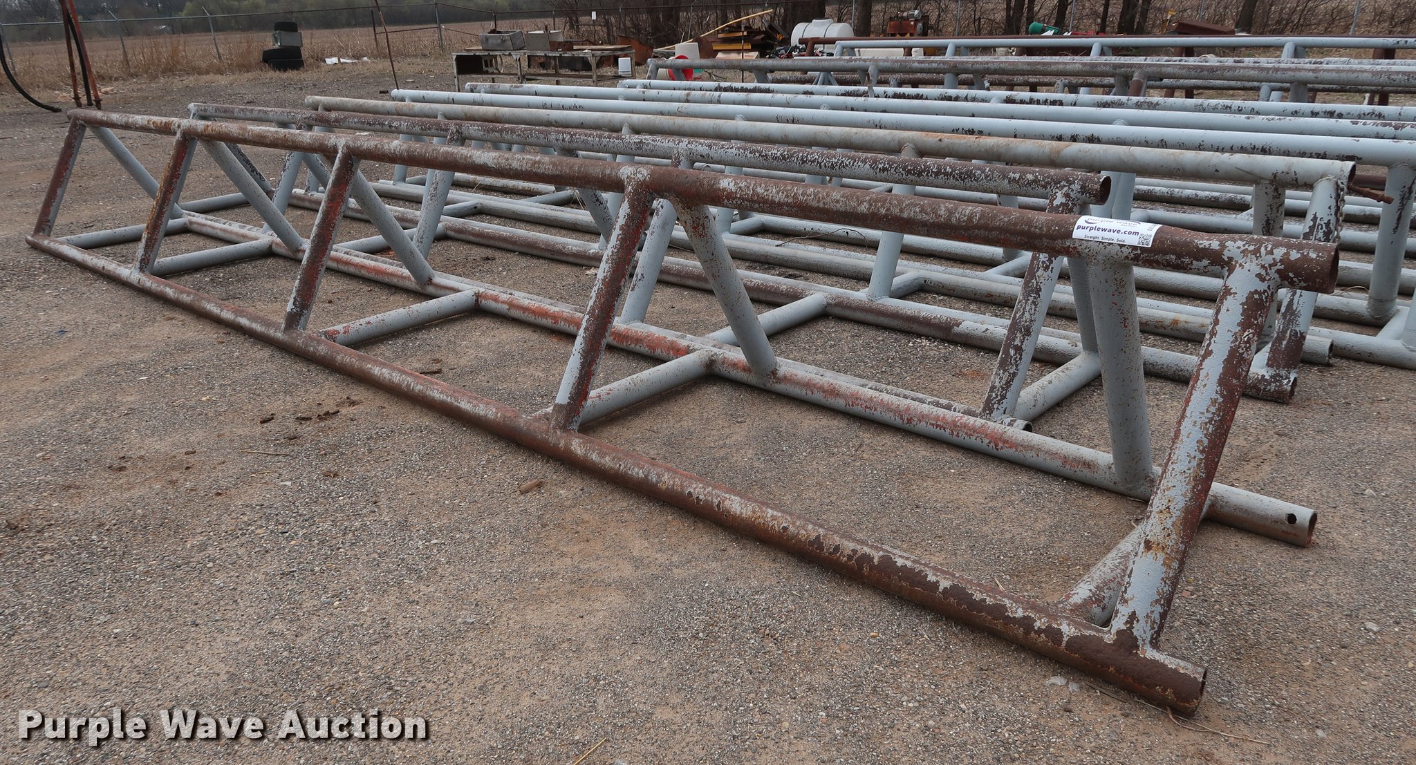 (14) steel pipe racks in Goldsby, OK | Item DG3404 sold | Purple Wave