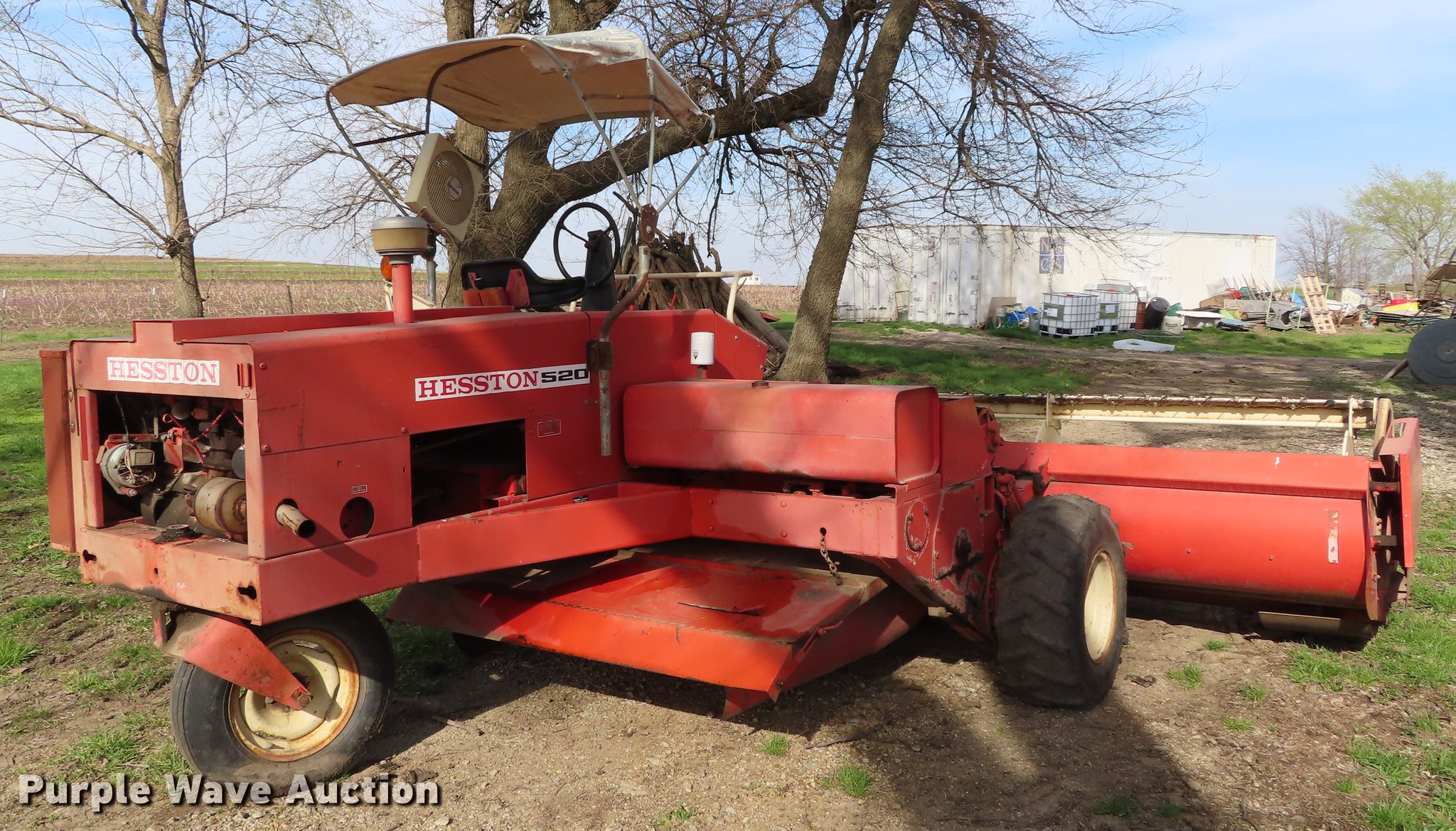 Hesston 520 windrower in Auburn, KS | Item DF7794 sold | Purple Wave