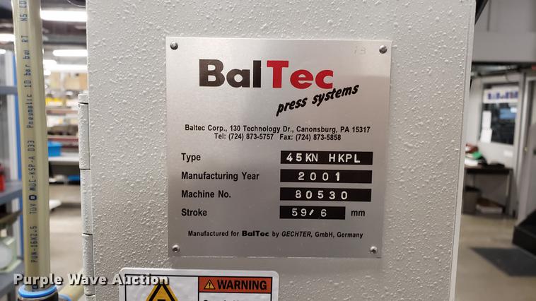 2001 Baltec 45KN HKPL press in Grain Valley, MO | Item EU9802 sold ...