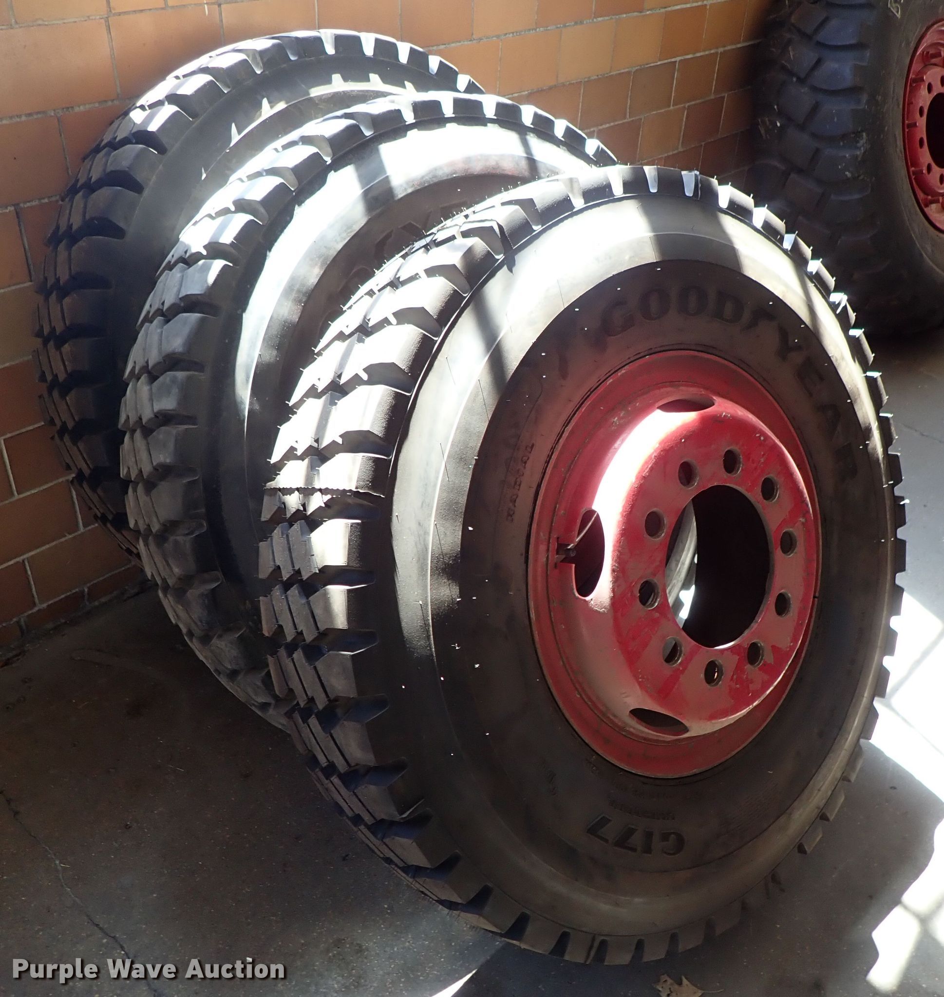 (3) Goodyear 11R20 tires and wheels in Hutchinson, KS | Item FB9117 ...