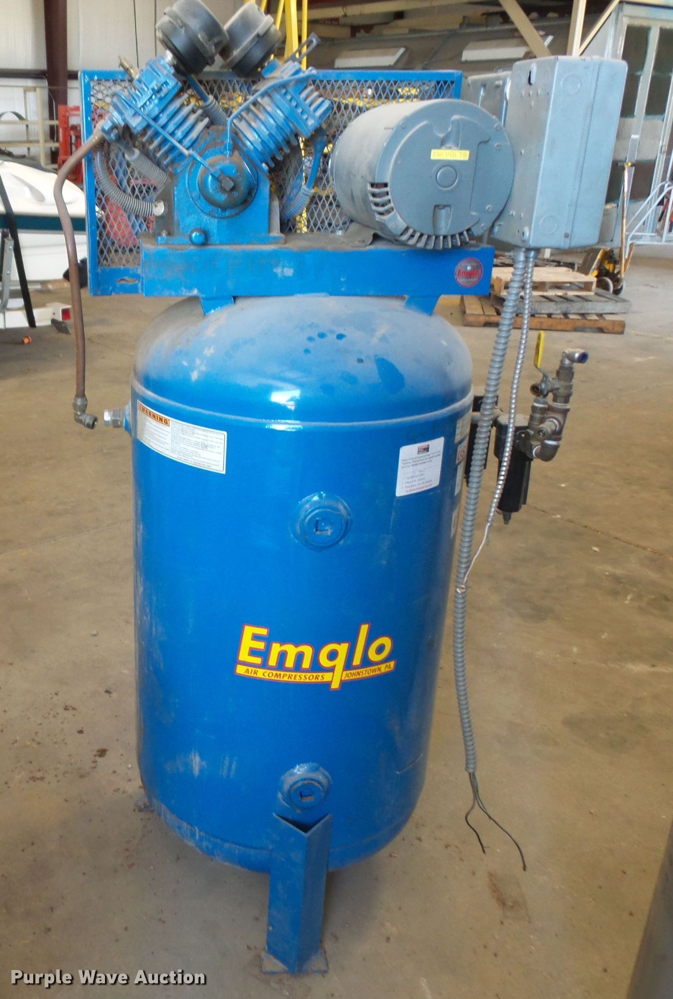 Emglo air compressor in Clinton, IA | Item FM9571 sold | Purple Wave