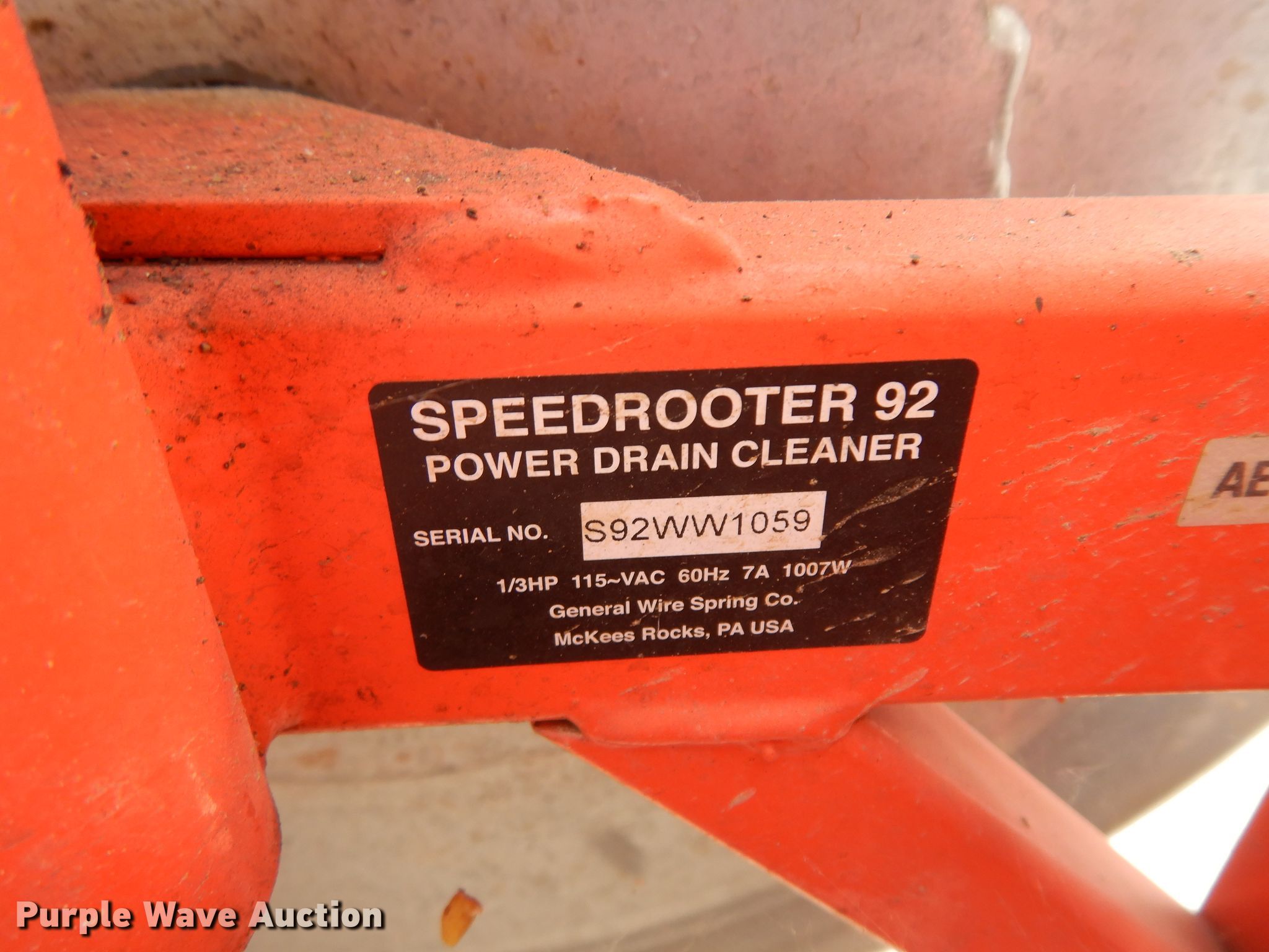 Speedrooter 92 sewer rodder in Pleasanton, KS | Item GG9009 sold ...