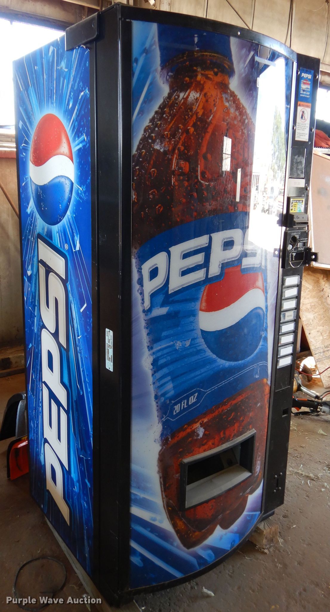 Pepsi vending machine in Coldwater, KS | Item FK9788 sold | Purple Wave