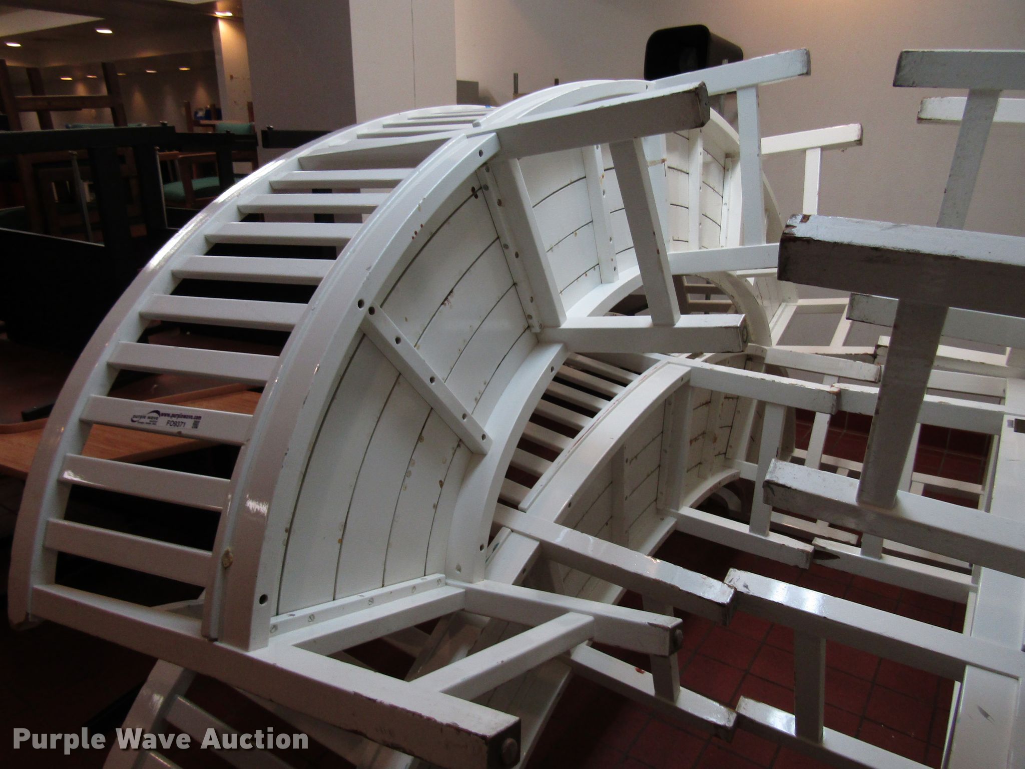 (4) half moon benches in Denver, CO | Item FO9371 sold | Purple Wave