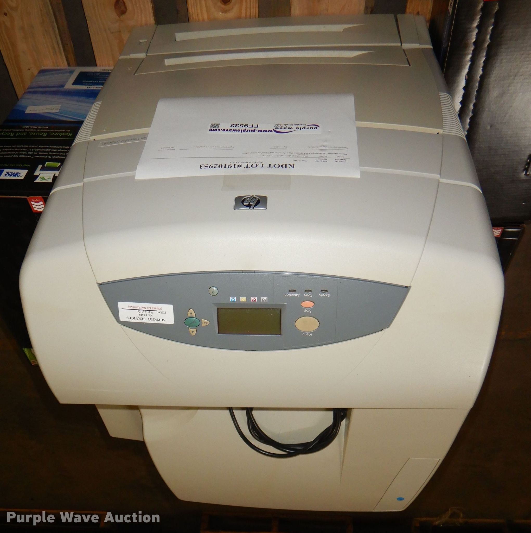 HP LaserJet 5550DN printer in Topeka, KS | Item FF9532 sold | Purple Wave