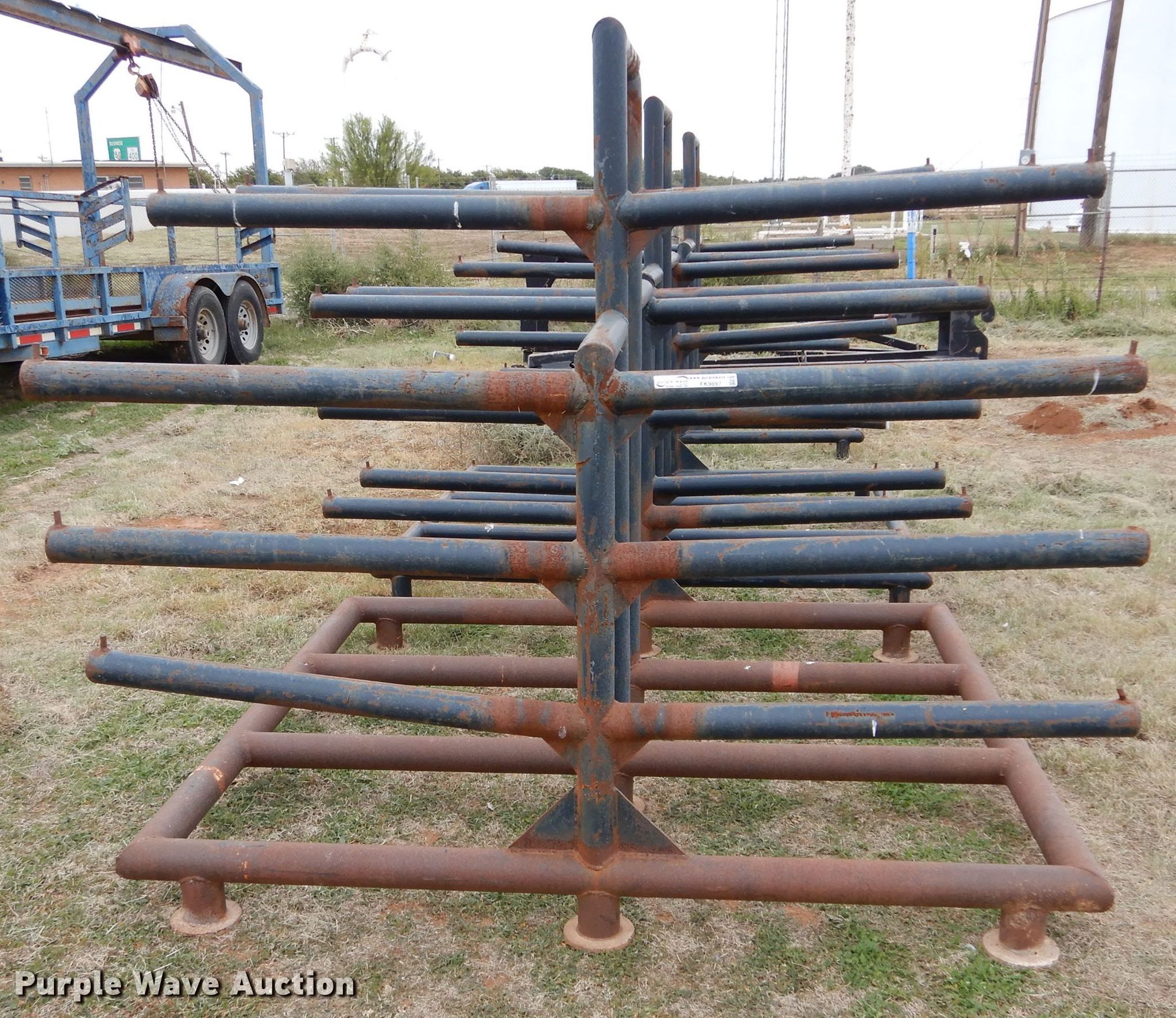 (3) pipe racks in Slaton, TX | Item FK9897 sold | Purple Wave