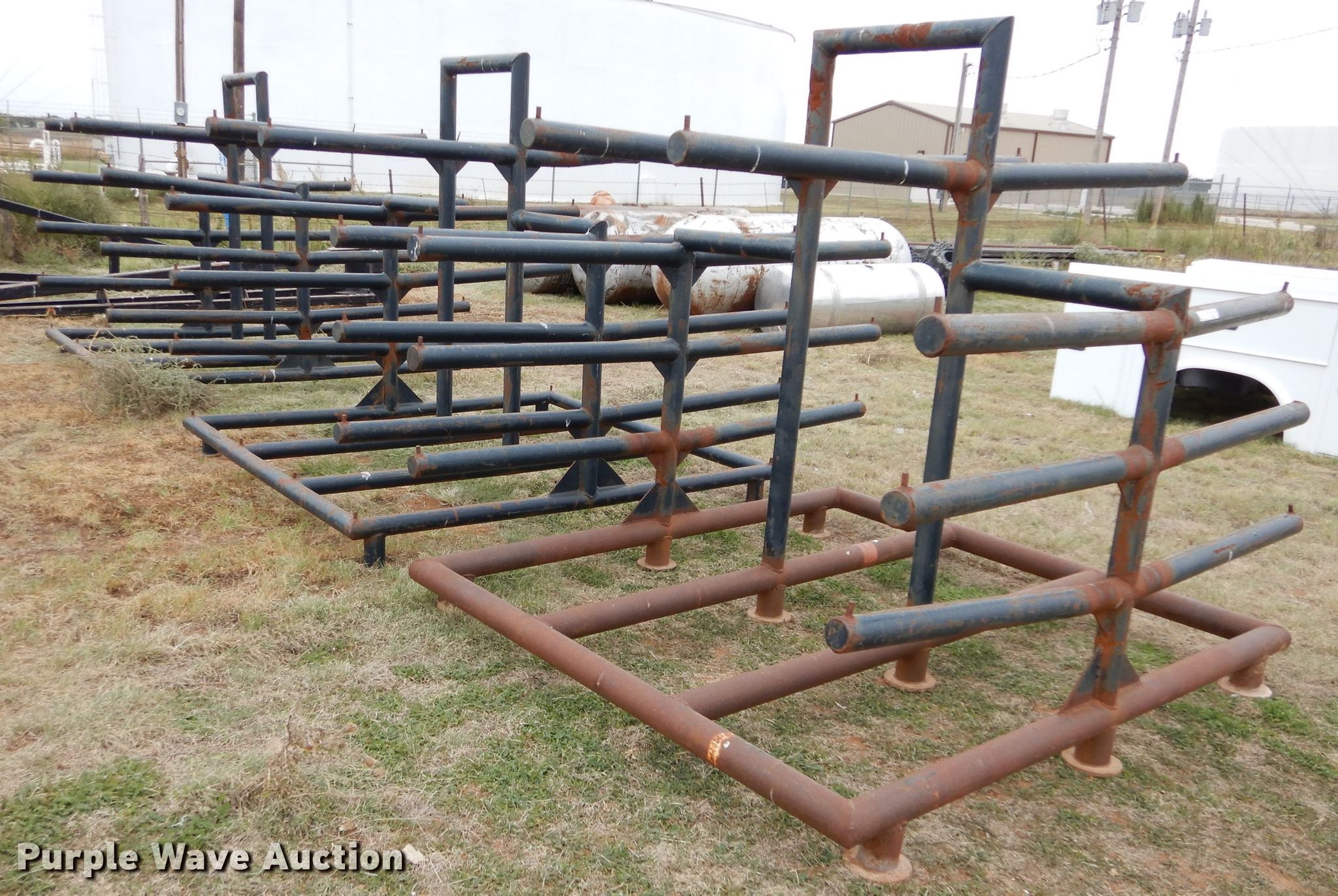 (3) pipe racks in Slaton, TX | Item FK9897 sold | Purple Wave