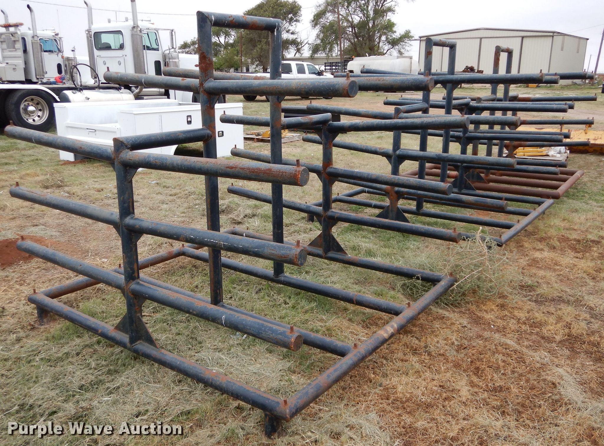 (3) pipe racks in Slaton, TX | Item FK9897 sold | Purple Wave