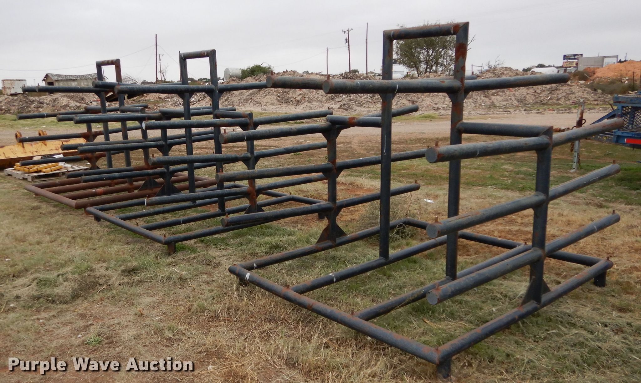 (3) pipe racks in Slaton, TX | Item FK9897 sold | Purple Wave