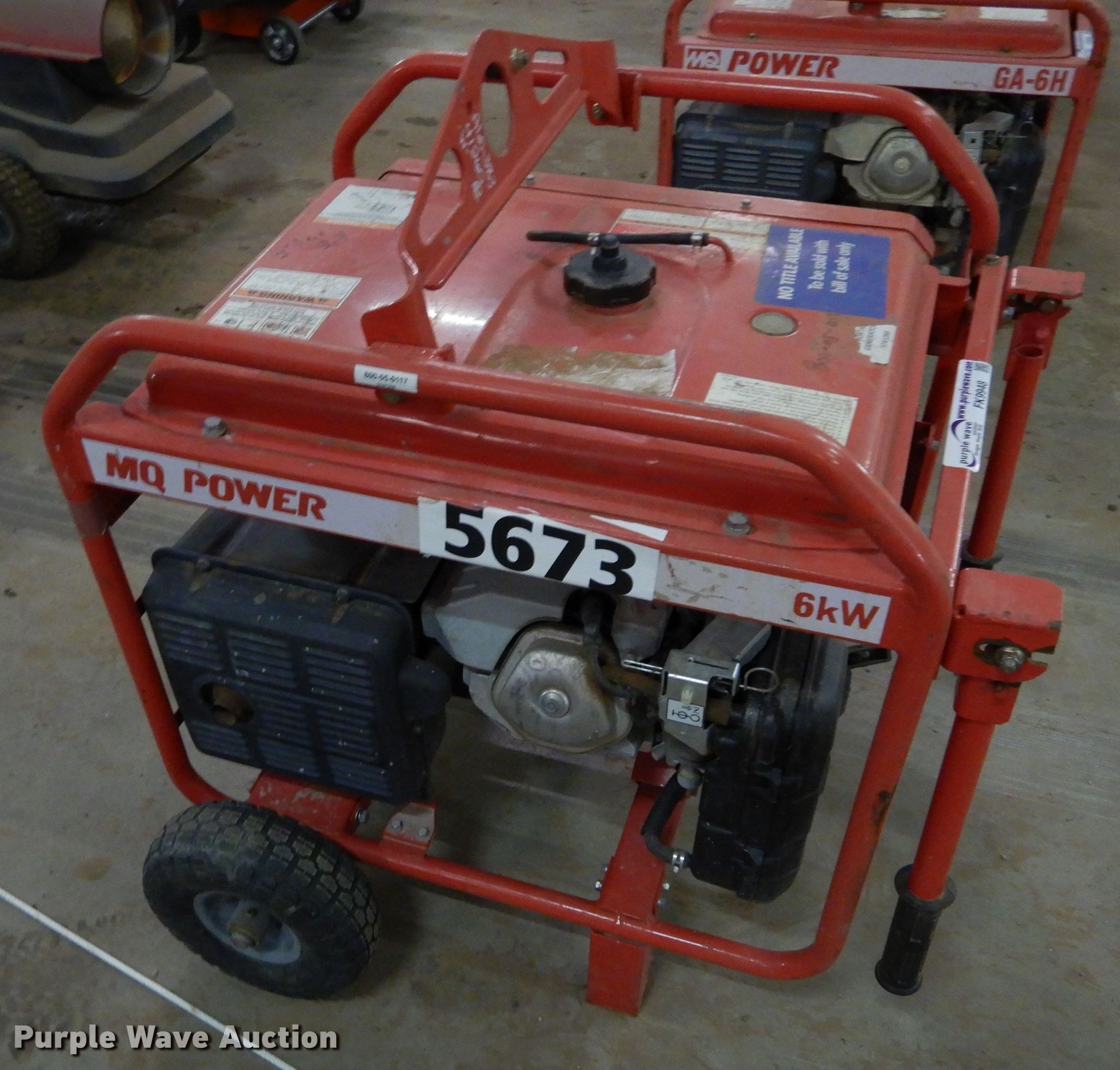 MQ Power GA-6HR generator in Slaton, TX | Item FK9948 sold | Purple Wave